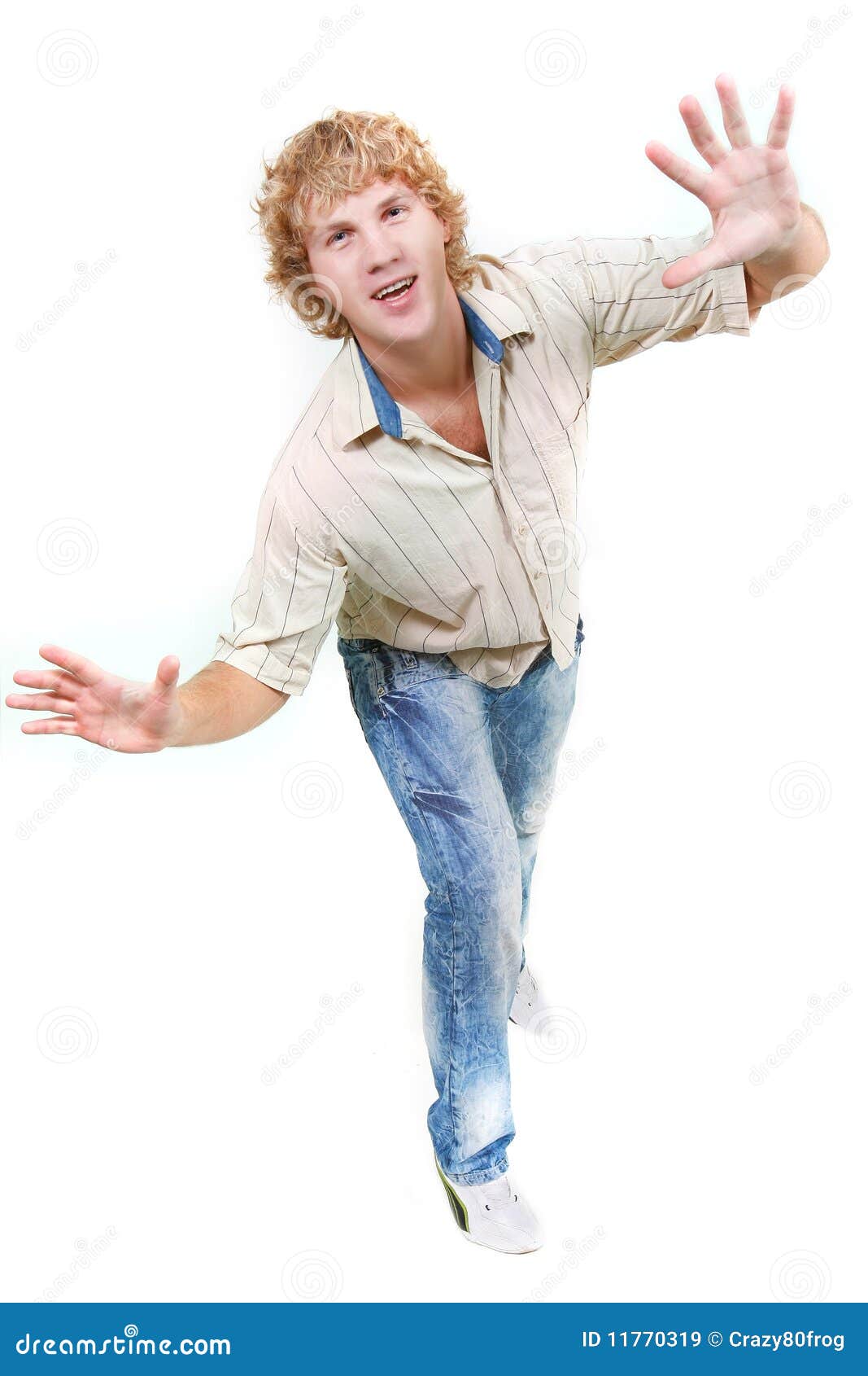 Young guy balancing stock image. Image of opened, messy - 11770319