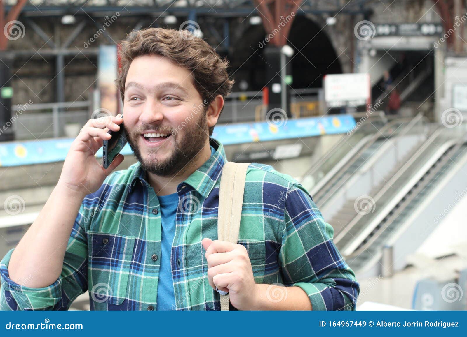 Young Guy Calling by Phone from the Airport Stock Image - Image of ...