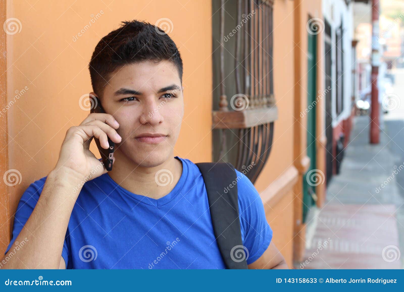 Young Guy Calling by Phone Outdoors Stock Image - Image of cellphone ...