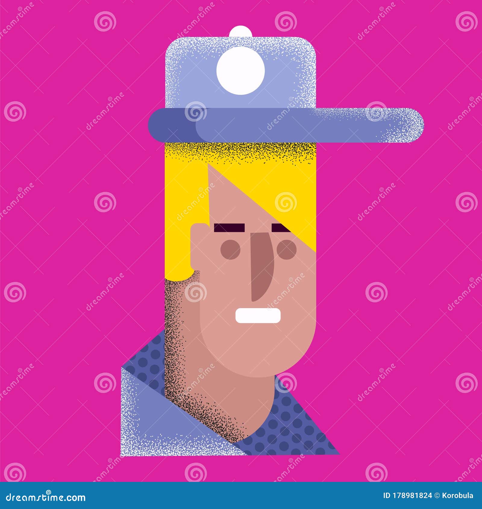 Young Guy in the Cap Icon Illustration Image Design Stock Illustration ...