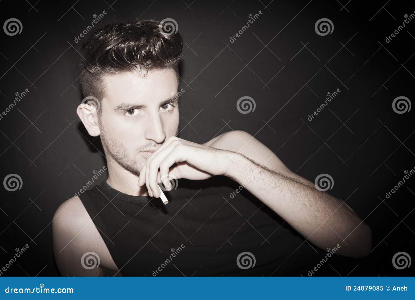 Young guy with a cigar stock image. Image of attractive - 24079085