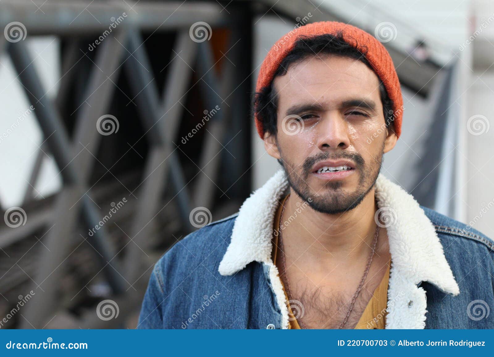 Young Guy Expressing Grief with Tears Stock Image - Image of male ...