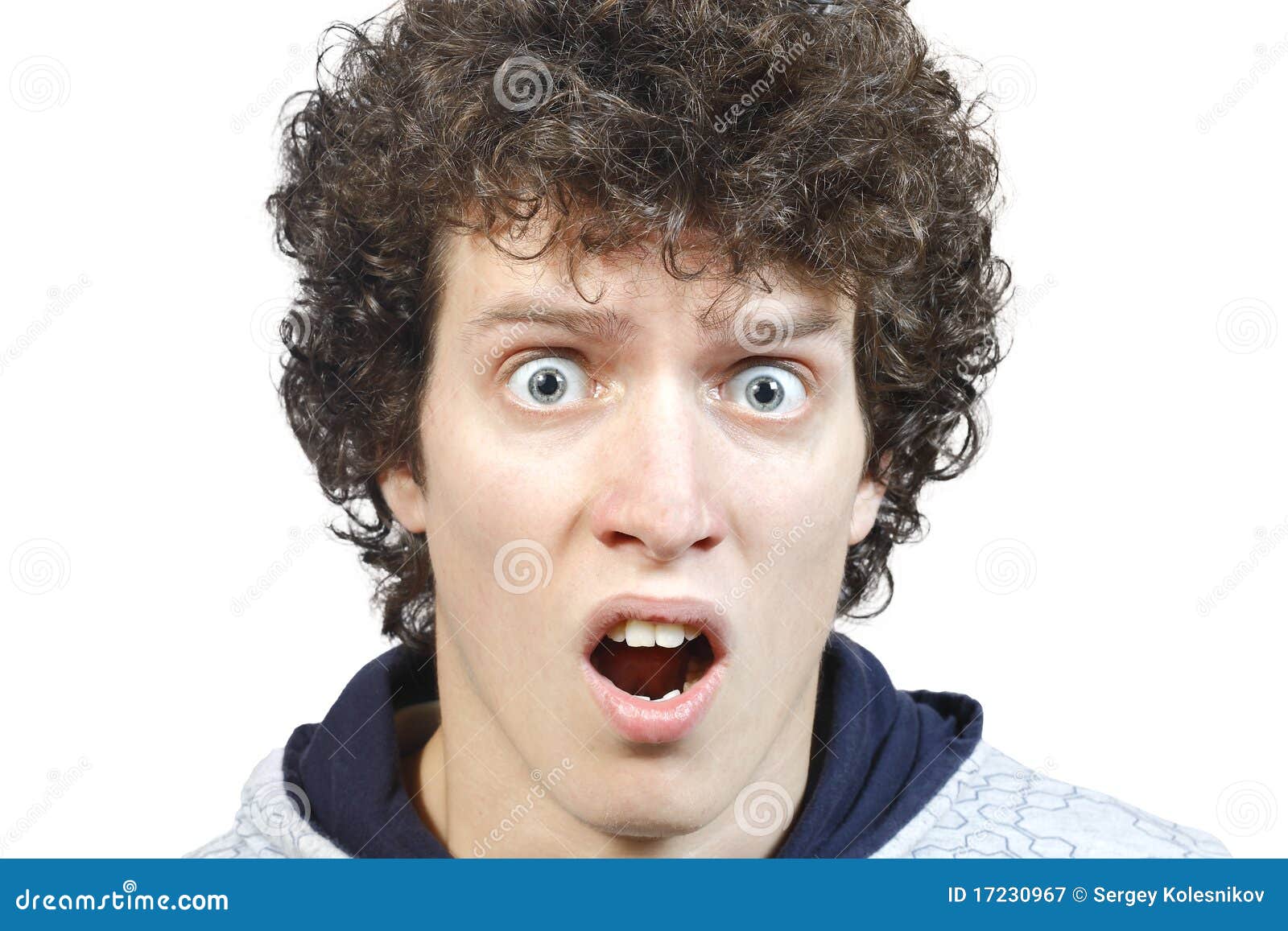Young Guy with a Fright on His Face Stock Image - Image of face, dark ...