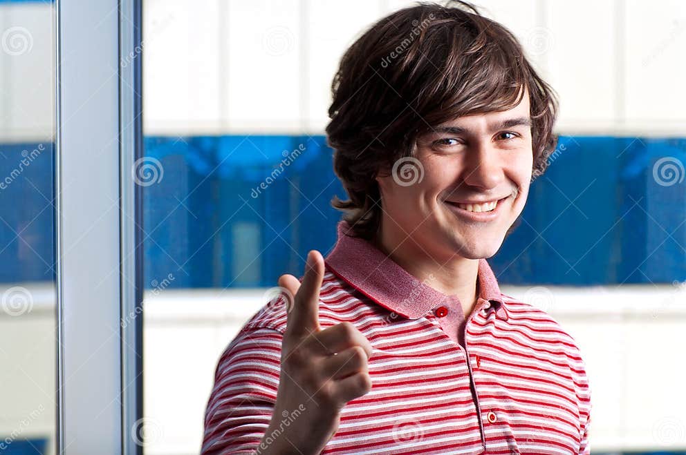 Young Guy Gesturing with a YOU Sign Stock Photo - Image of caucasian ...