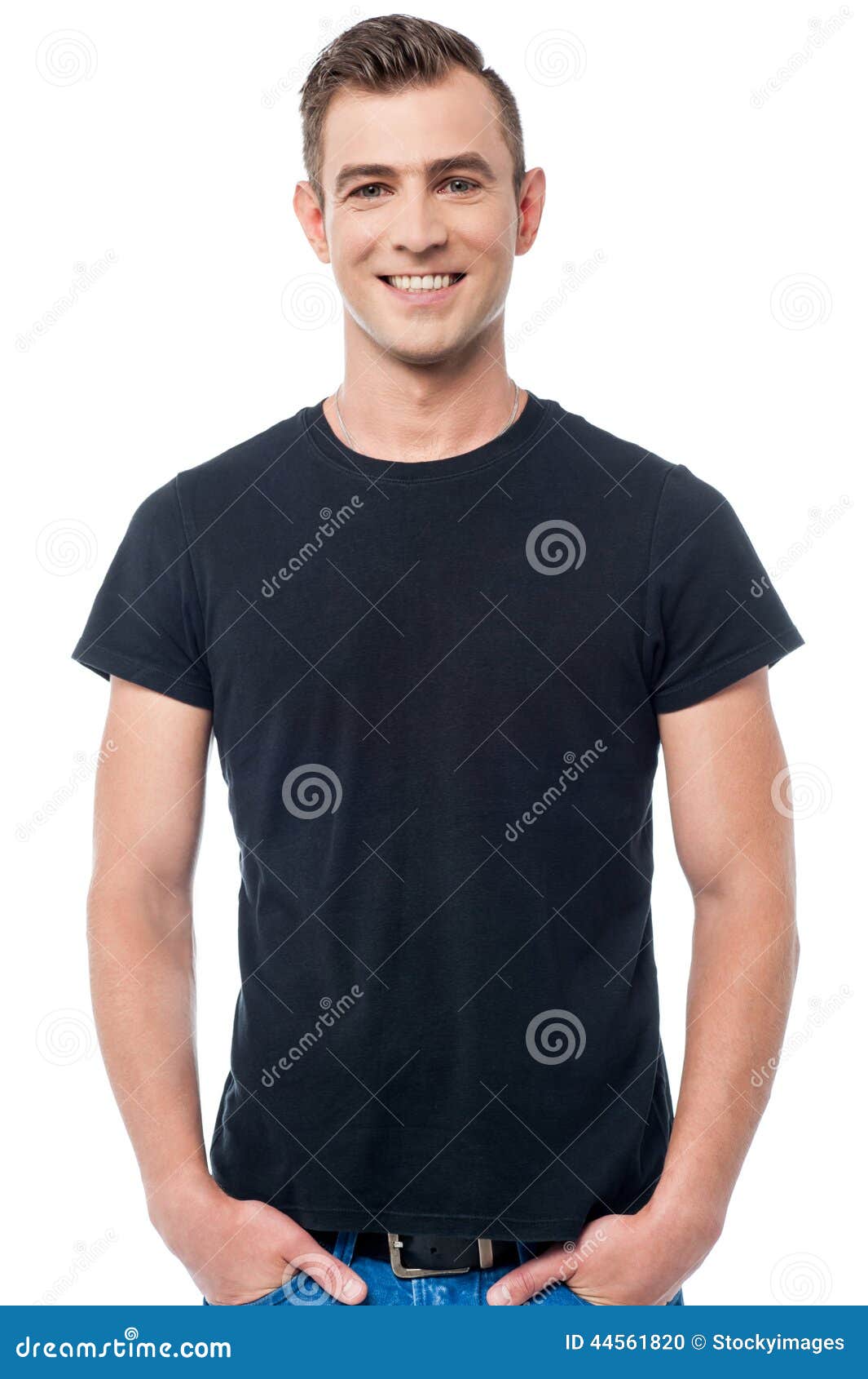 Young Guy with Hands in His Jeans Pockets Stock Photo - Image of ...