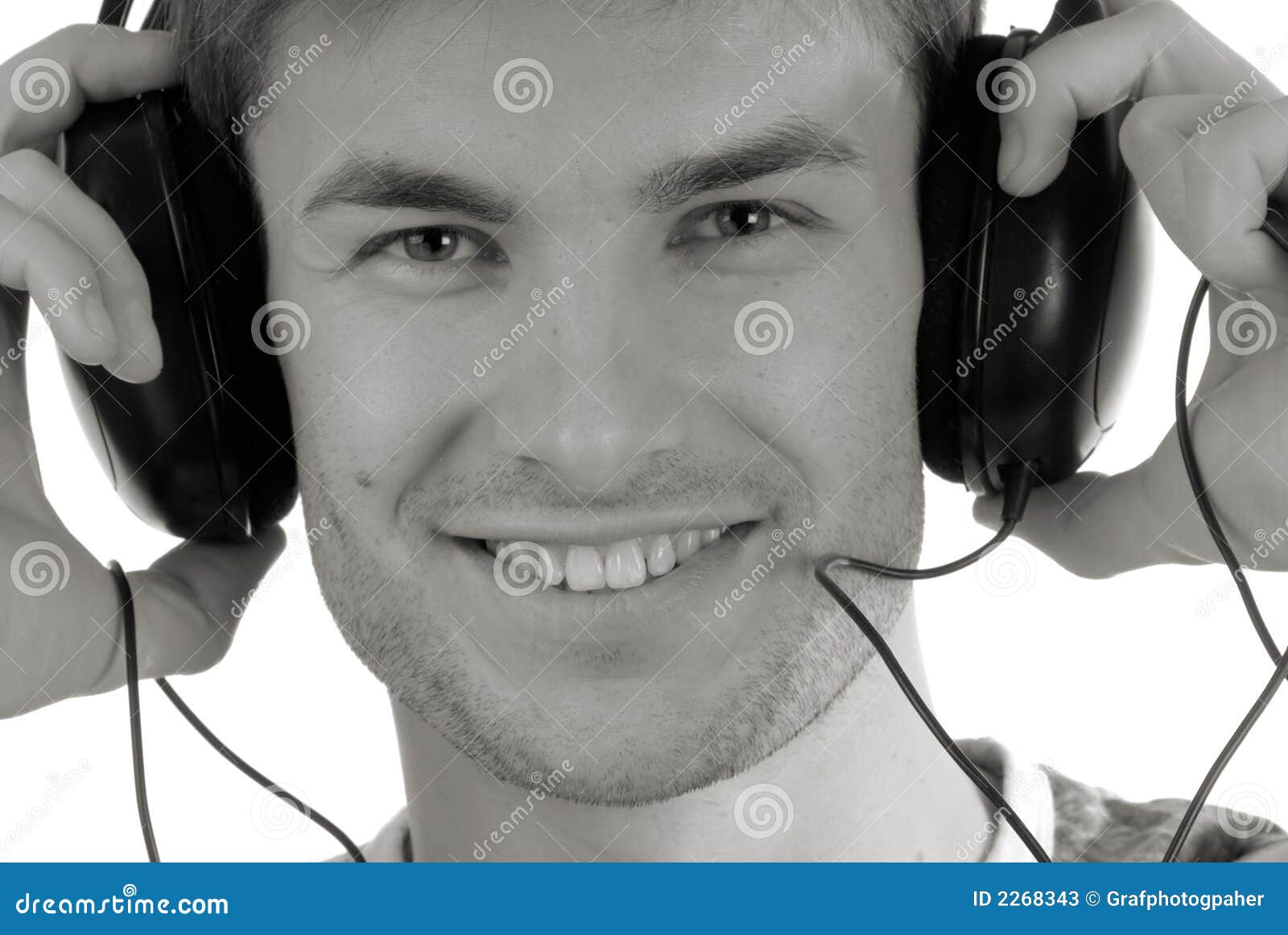 Young guy in headphones stock image. Image of music, song - 2268343