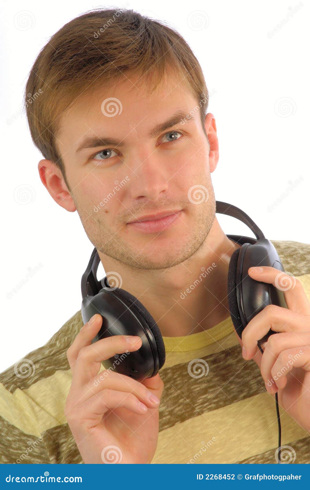 Young guy headphones music stock photo. Image of belt - 2268452