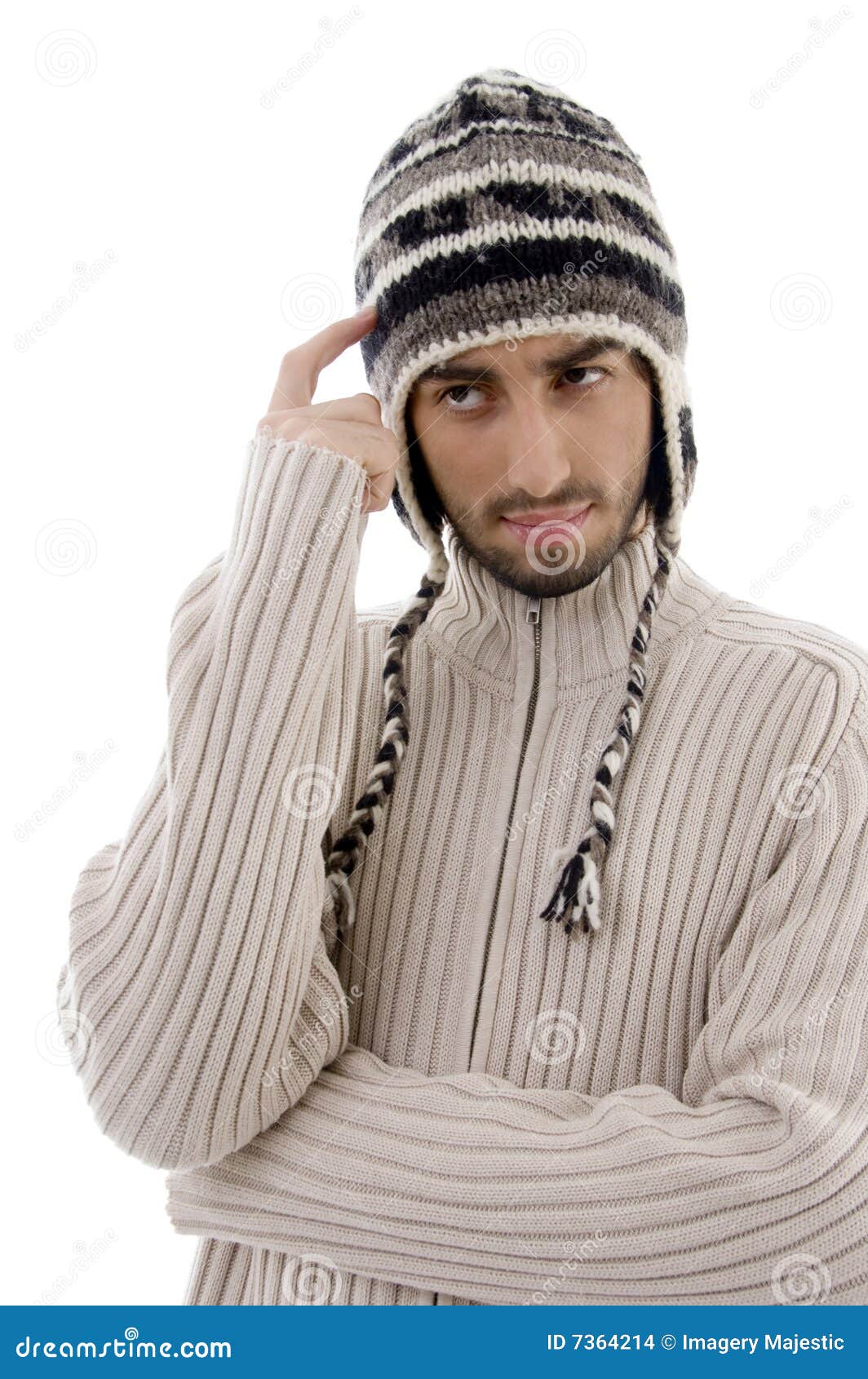 Young Guy Itching His Head and Looking Sideways Stock Photo - Image of ...