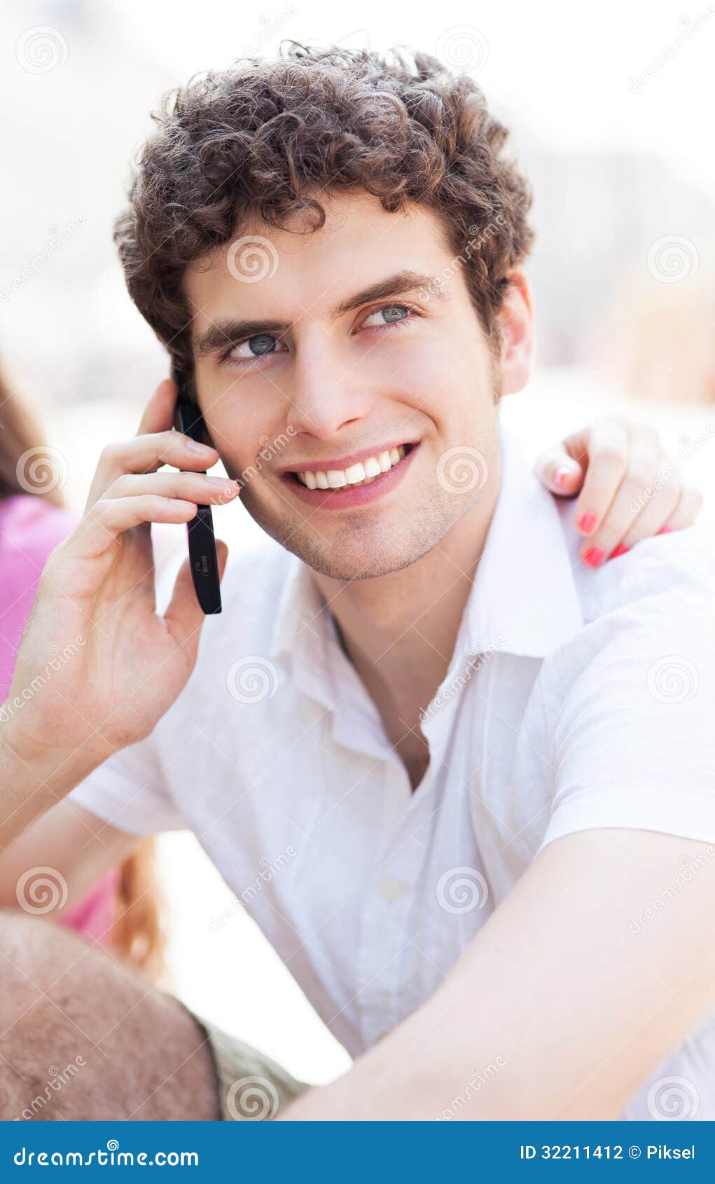 Young Guy with Mobile Phone Stock Photo - Image of outdoors, phone ...