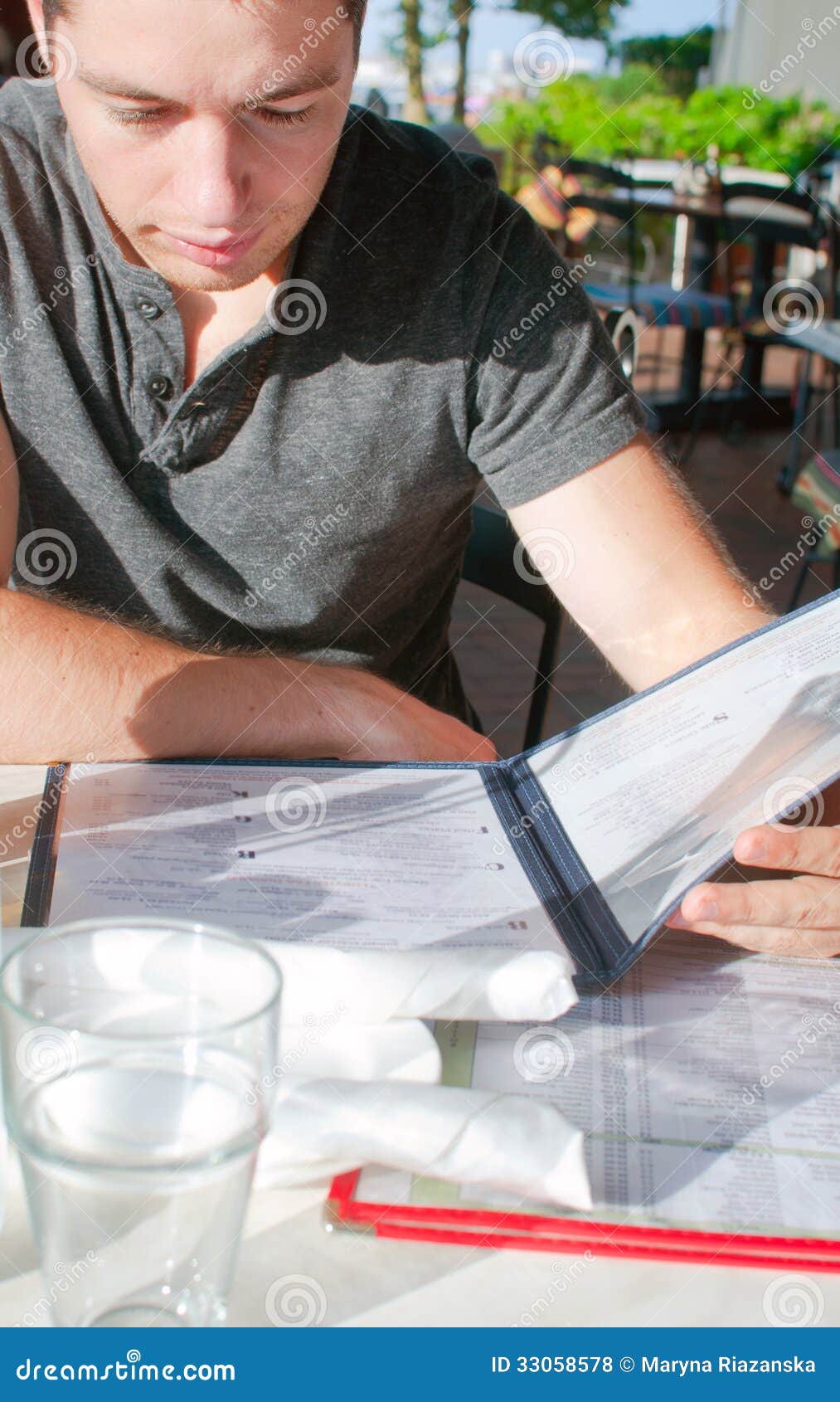 Young Guy Ordering in Restaurant Stock Photo - Image of choosing ...