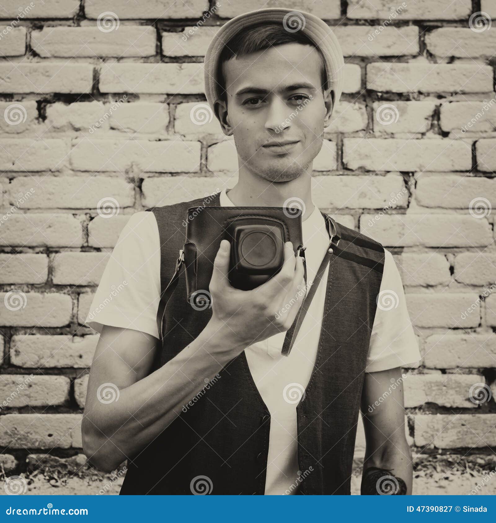 Young Guy Photographer Hipster Stock Image - Image of elegance, human ...