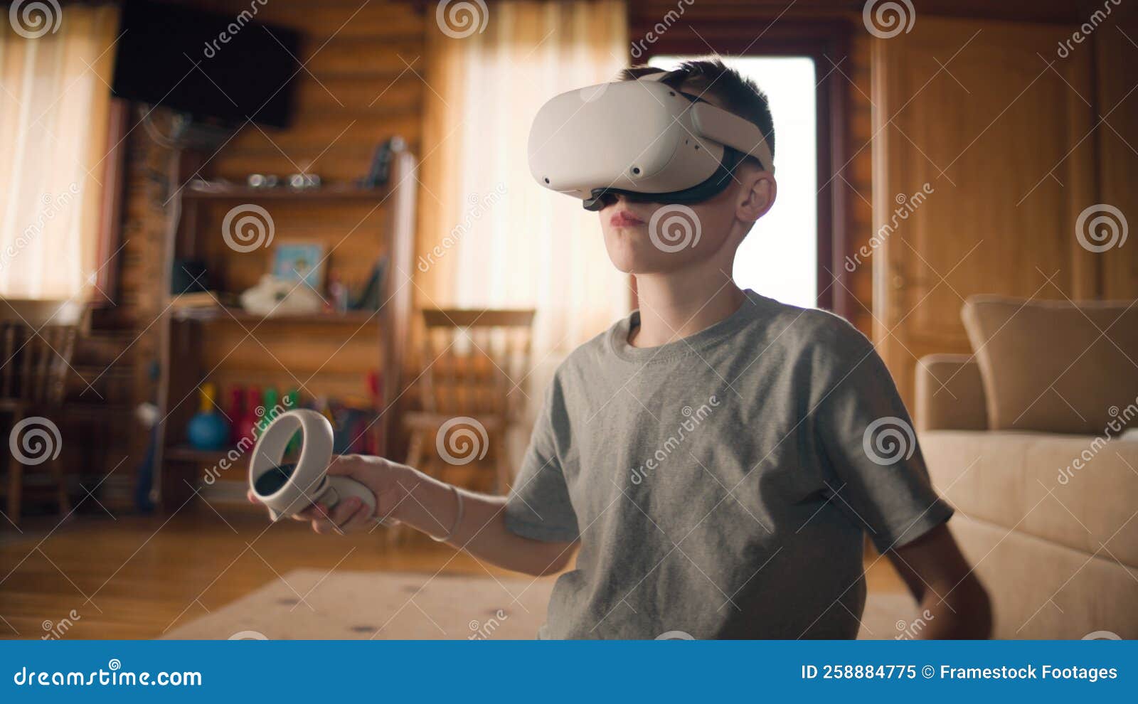 Young Guy Playing Games in VR Headset Stock Image - Image of online ...