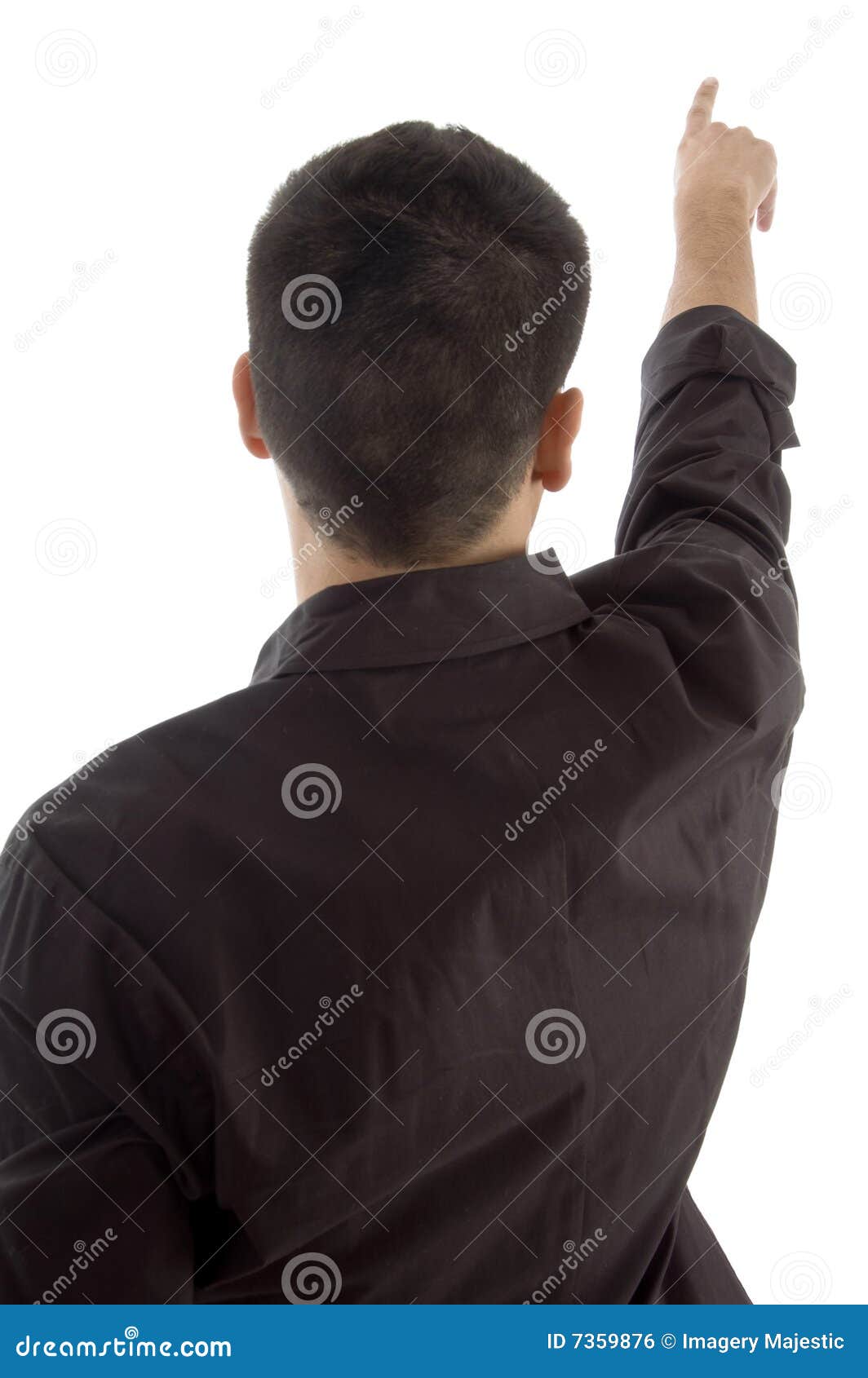 Young Guy Pointing and Posing from Back Stock Photo - Image of person ...