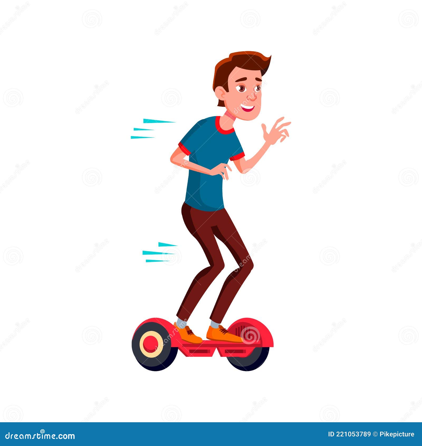 Young Guy Ride Hoverboard in Park Cartoon Vector Stock Vector ...