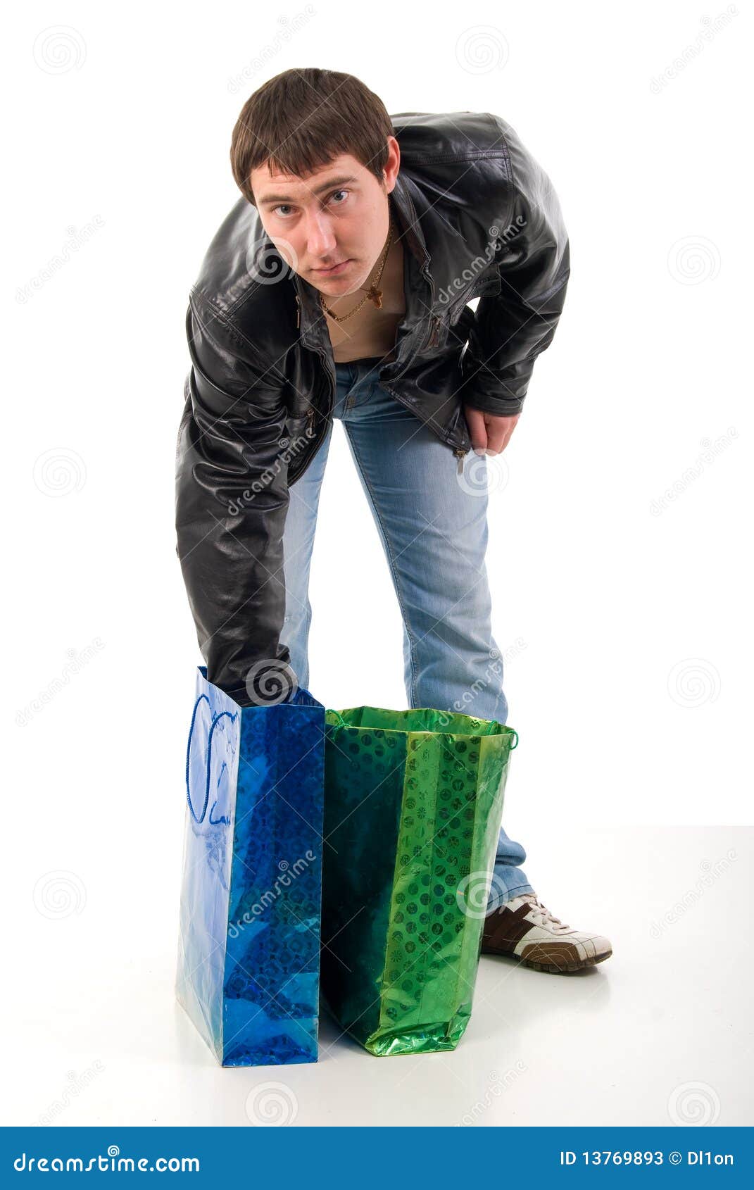 Young Guy and Shopping Bags. Stock Image - Image of masculine, hair ...