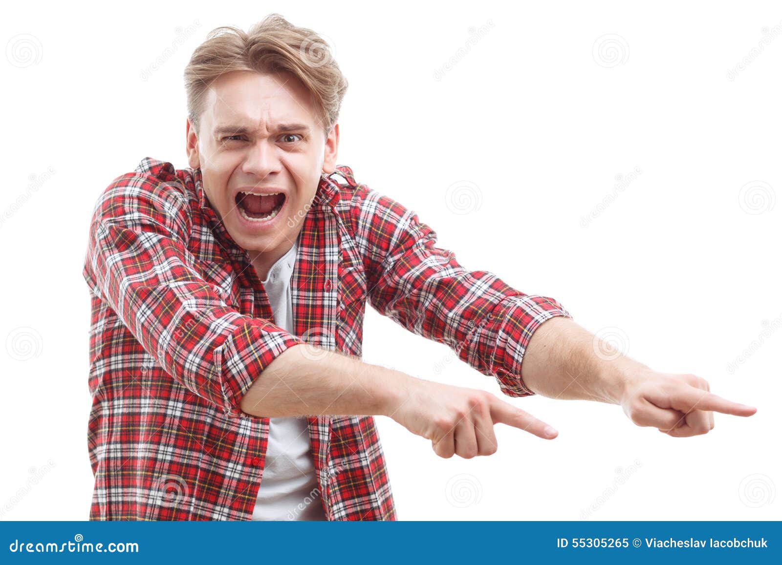 Young Guy Showing Fear Stock Photo - Image: 55305265