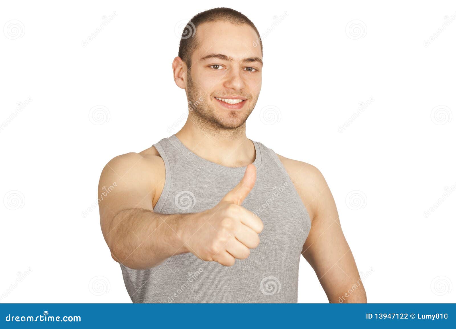 Young Guy Showing Thumbs Up Sign Stock Photo - Image of smart, fresh ...