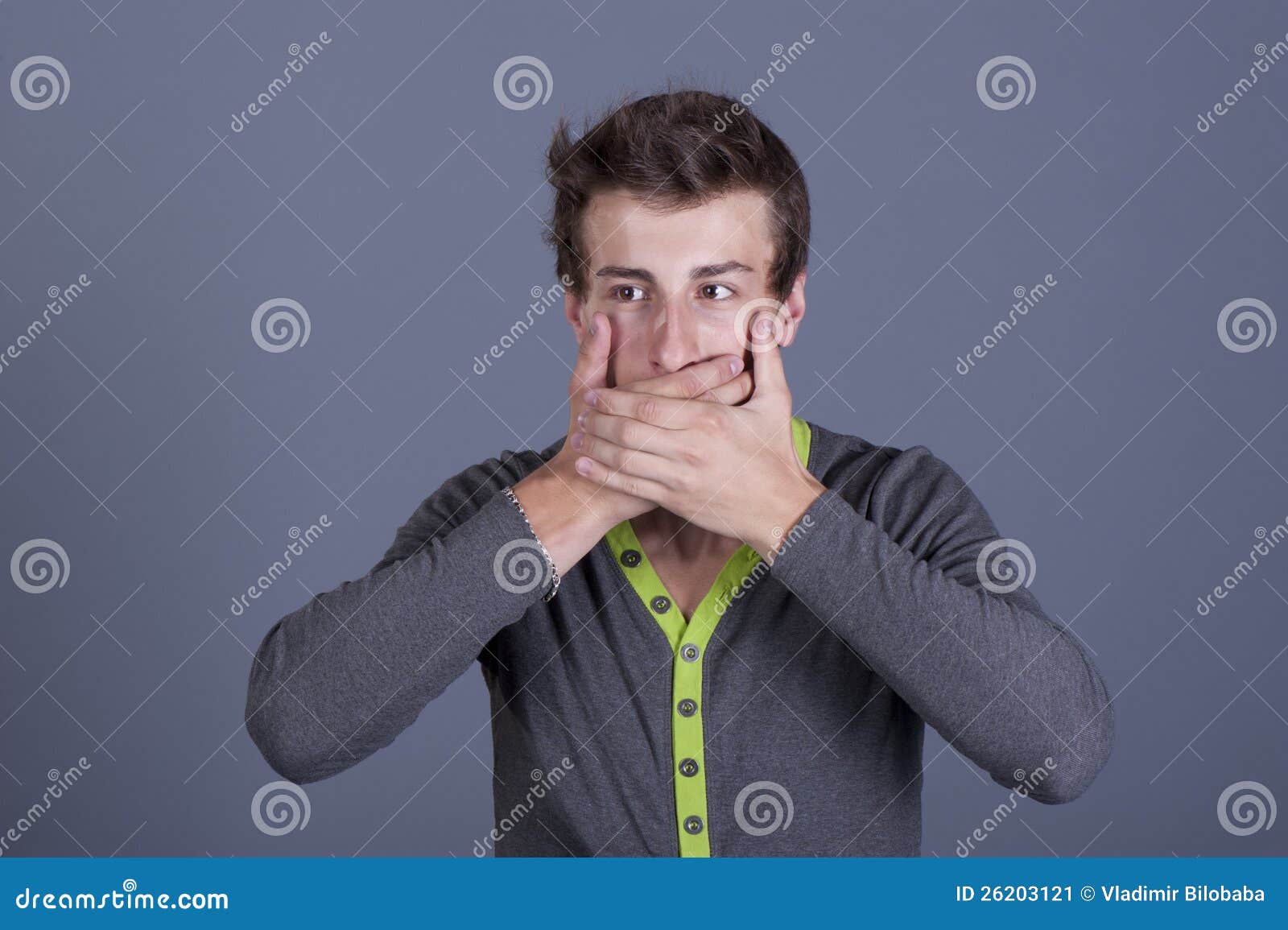 Shut Your Mouth. Aggressive Serious-looking And Displeased, Strict ...