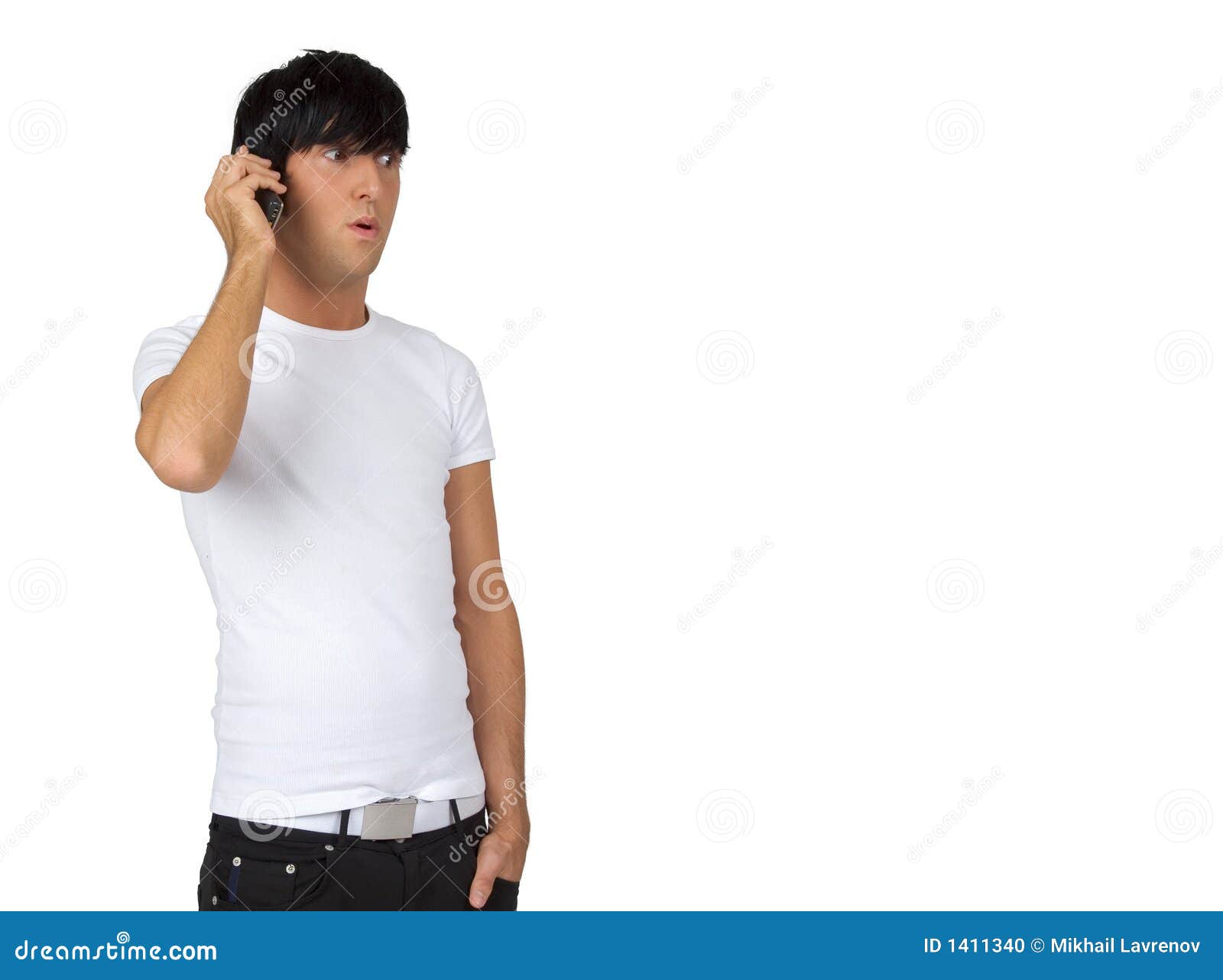 Young Guy Speaking on Cell Phone Stock Photo - Image of hispanic, face ...