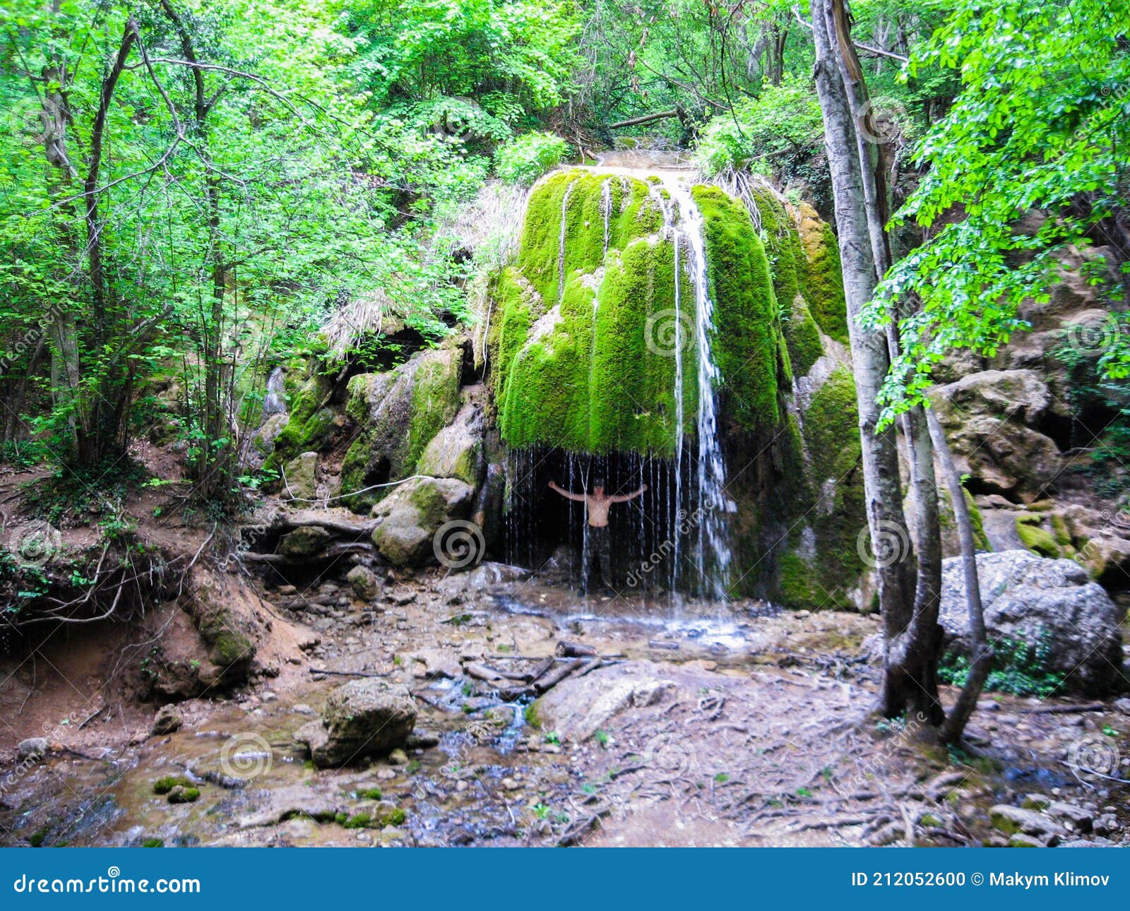 Inside Waterfall Of Cave From Natural Bridge In Australia Royalty-Free ...