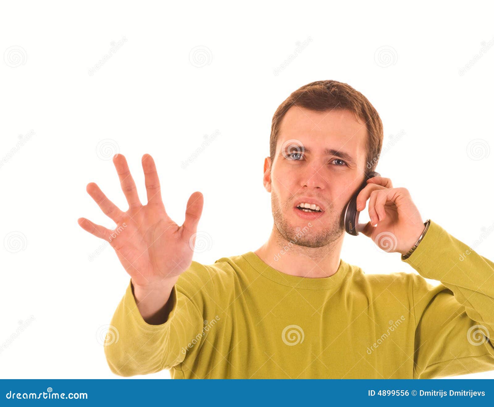 Young Guy Talking by Mobile Stock Photo - Image of giving, male: 4899556