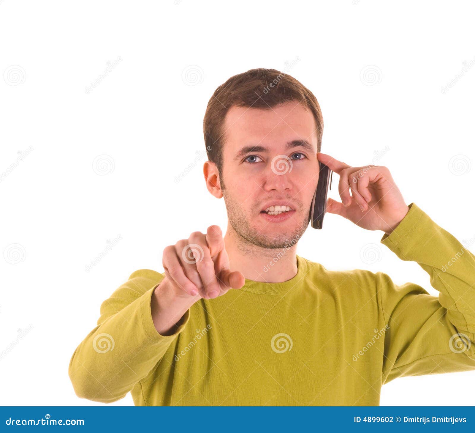 Young Guy Talking by Mobile Stock Photo - Image of reaching, call: 4899602