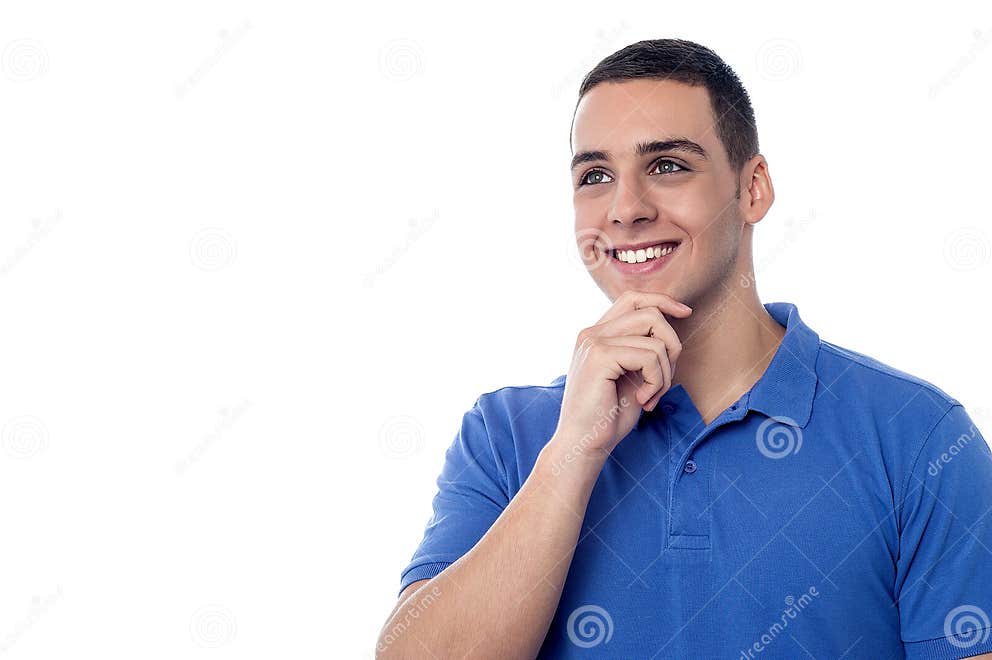 Young Guy Thinking Something Stock Image - Image of human, isolated ...