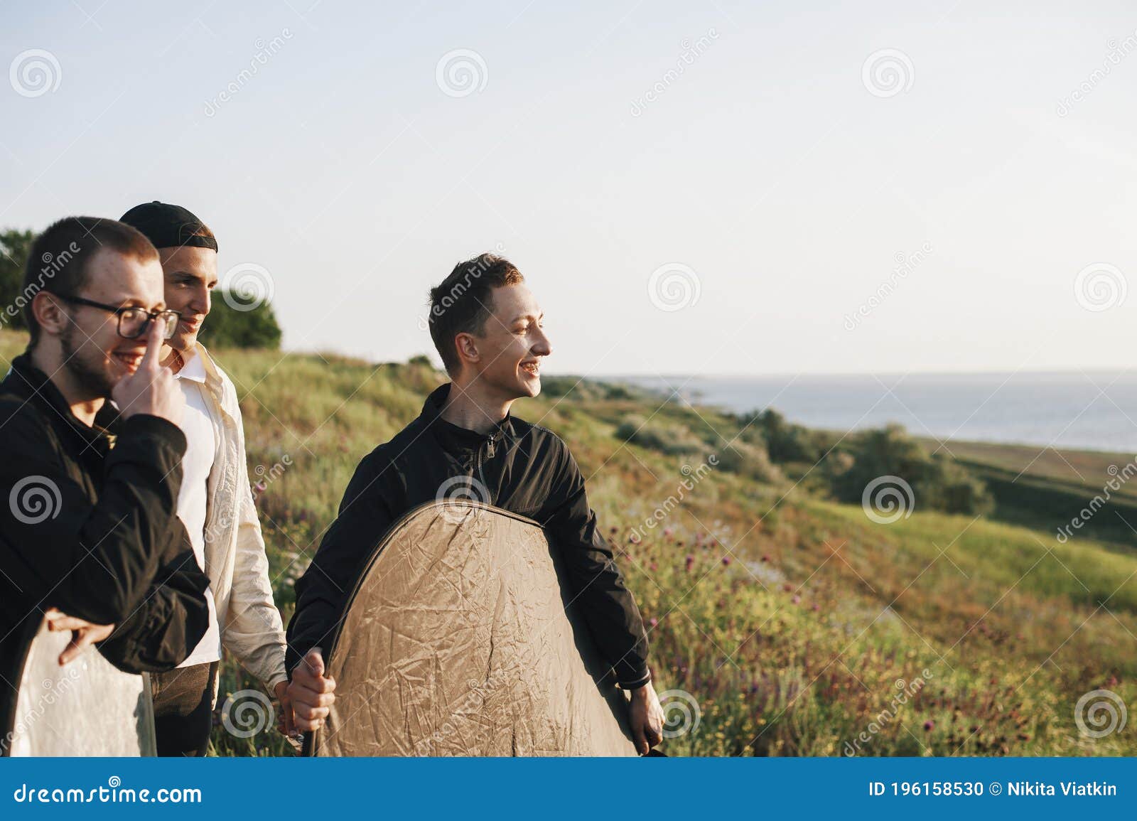 Young Guys from Filming Crew on Plain Stock Photo - Image of cine ...