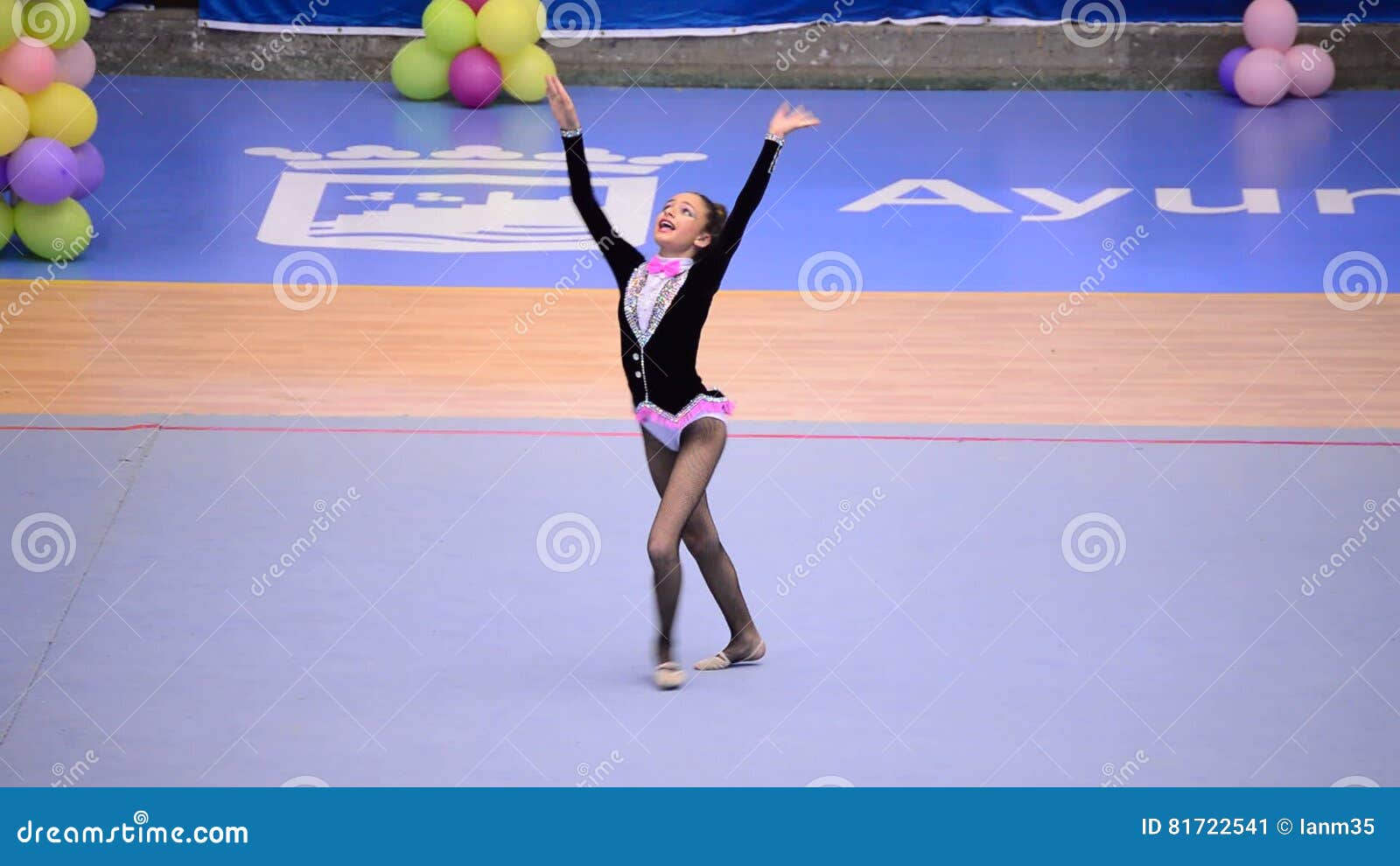 Young Gymnast with Ring on Rhythmic Gymnastics Tournament Stock Video ...