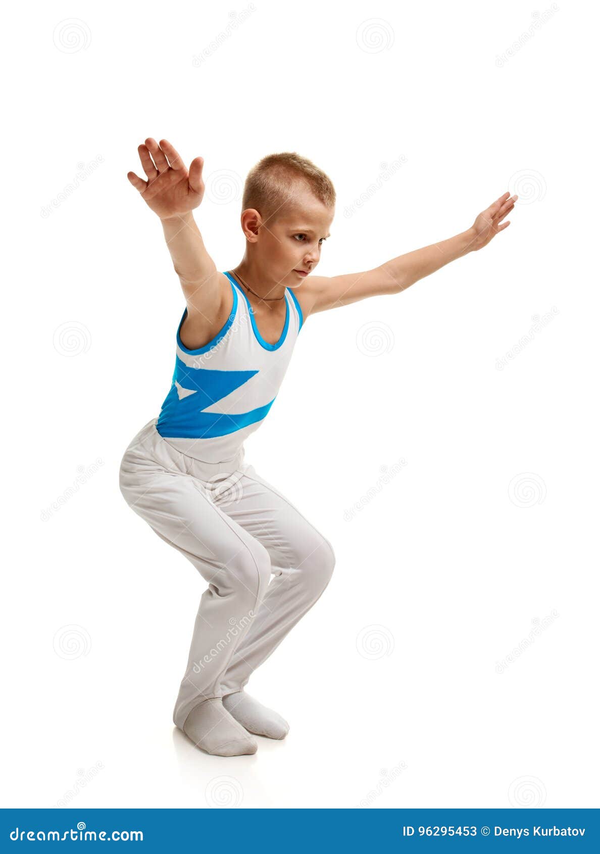 Young gymnast stretching stock image. Image of schoolboy - 96295453