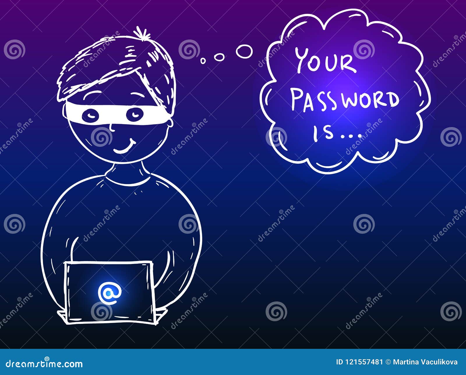 Young Hacker Boy Stealing Password Stock Vector - Illustration of hand ...