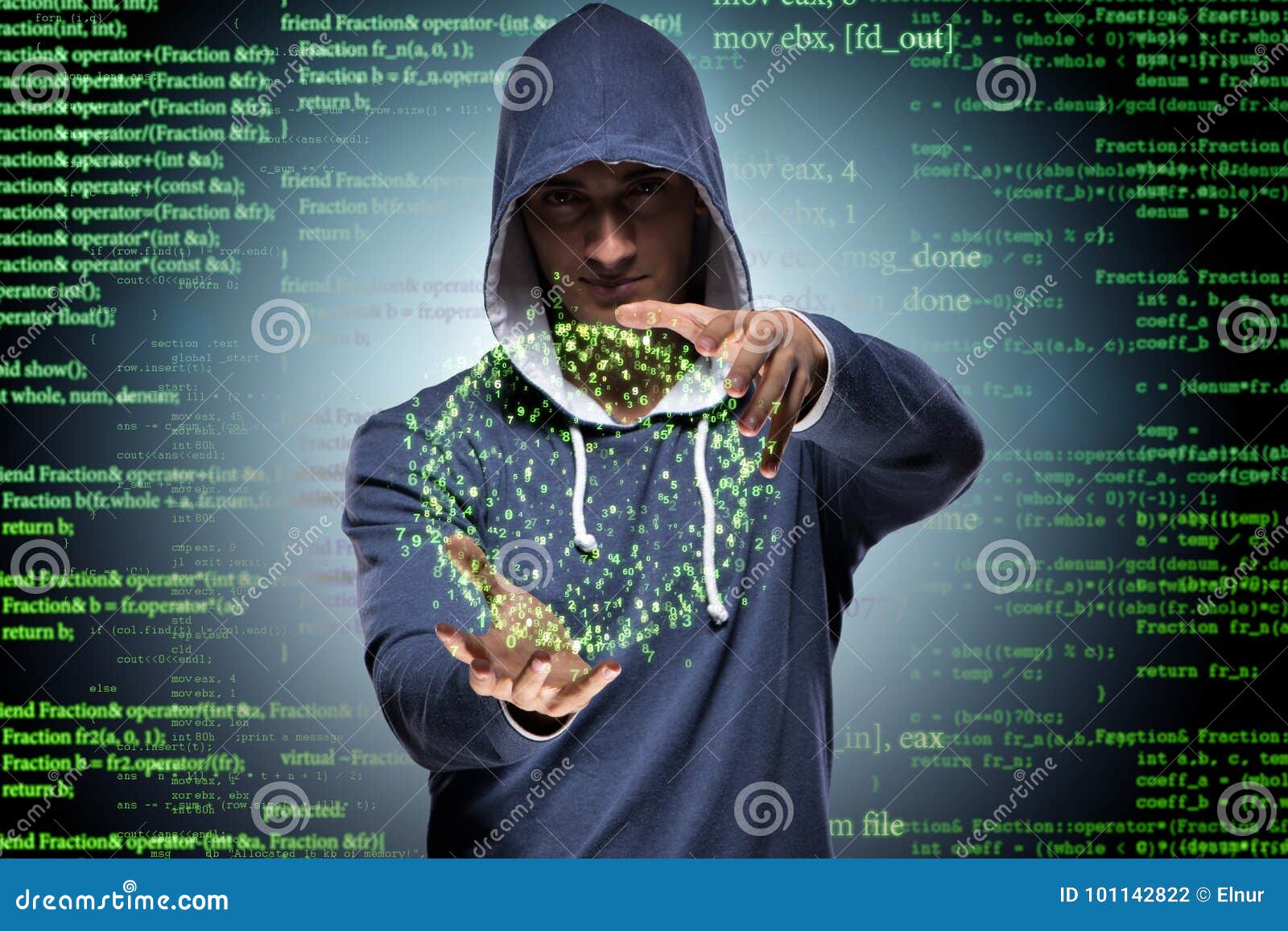 The Young Hacker in Cyber Security Concept Stock Photo - Image of ...