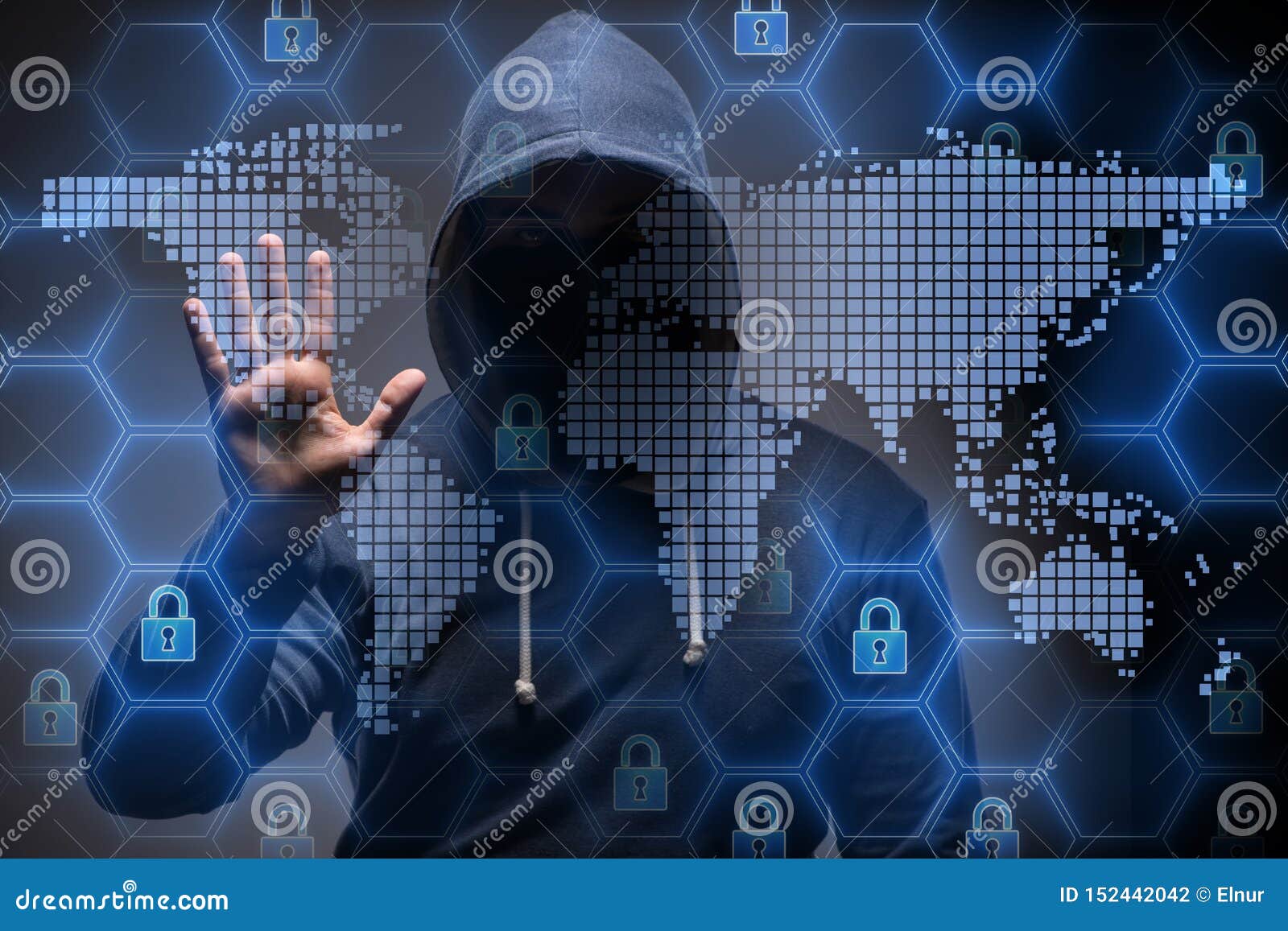 Young Hacker in Cybersecurty Concept Stock Photo - Image of attack ...