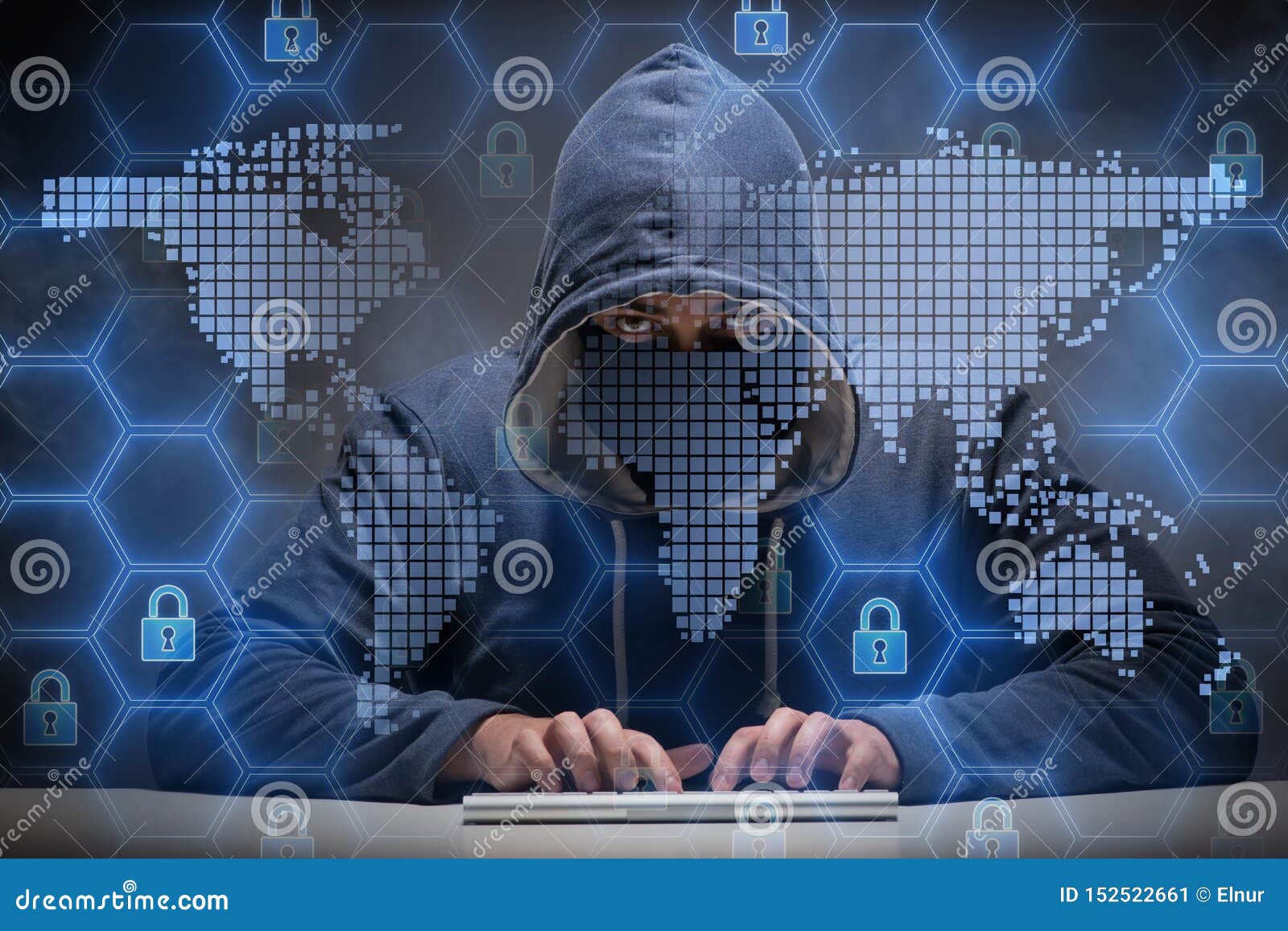 Young Hacker in Cybersecurty Concept Stock Illustration - Illustration ...