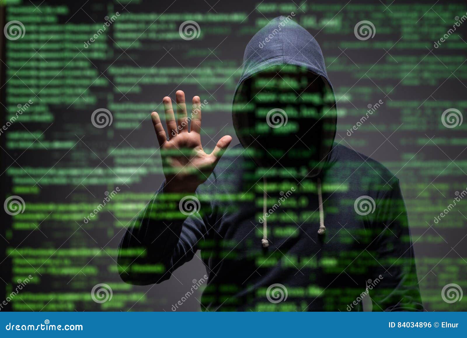 The Young Hacker in Data Security Concept Stock Photo - Image of laptop ...