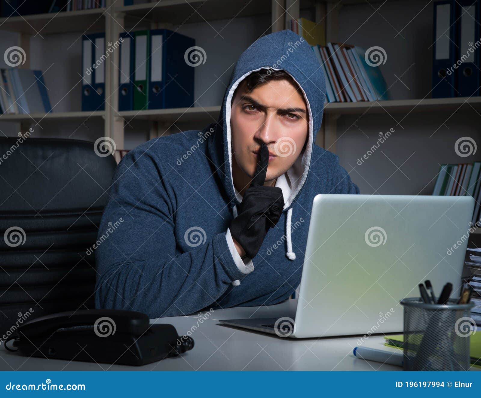 Young Hacker Hacking into Computer at Night Stock Photo - Image of ...