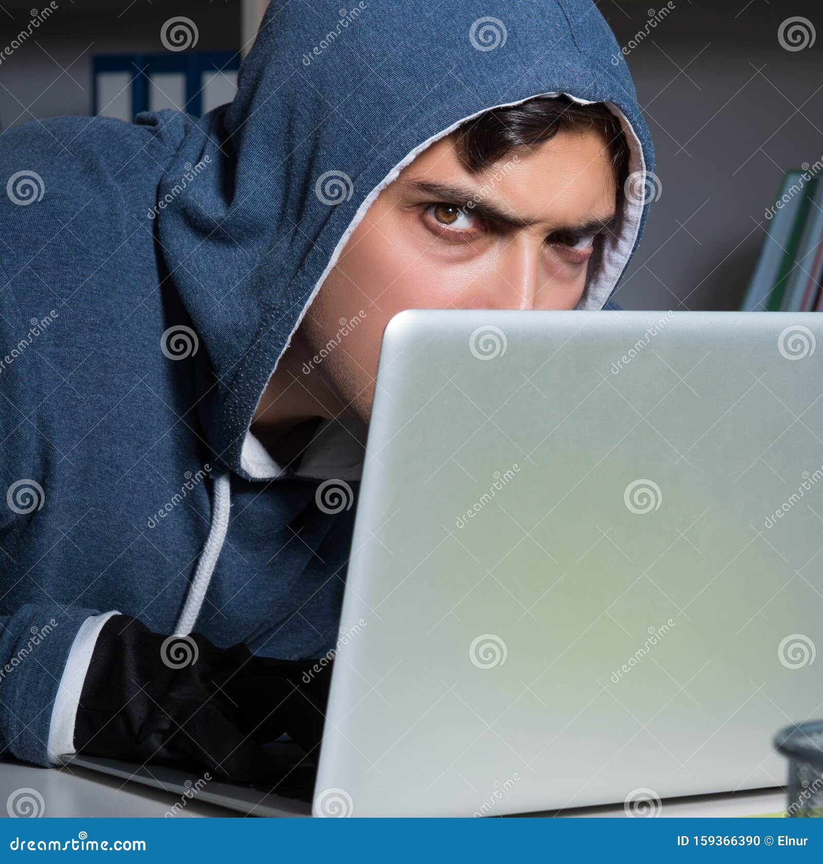 Young Hacker Hacking into Computer at Night Stock Photo - Image of ...