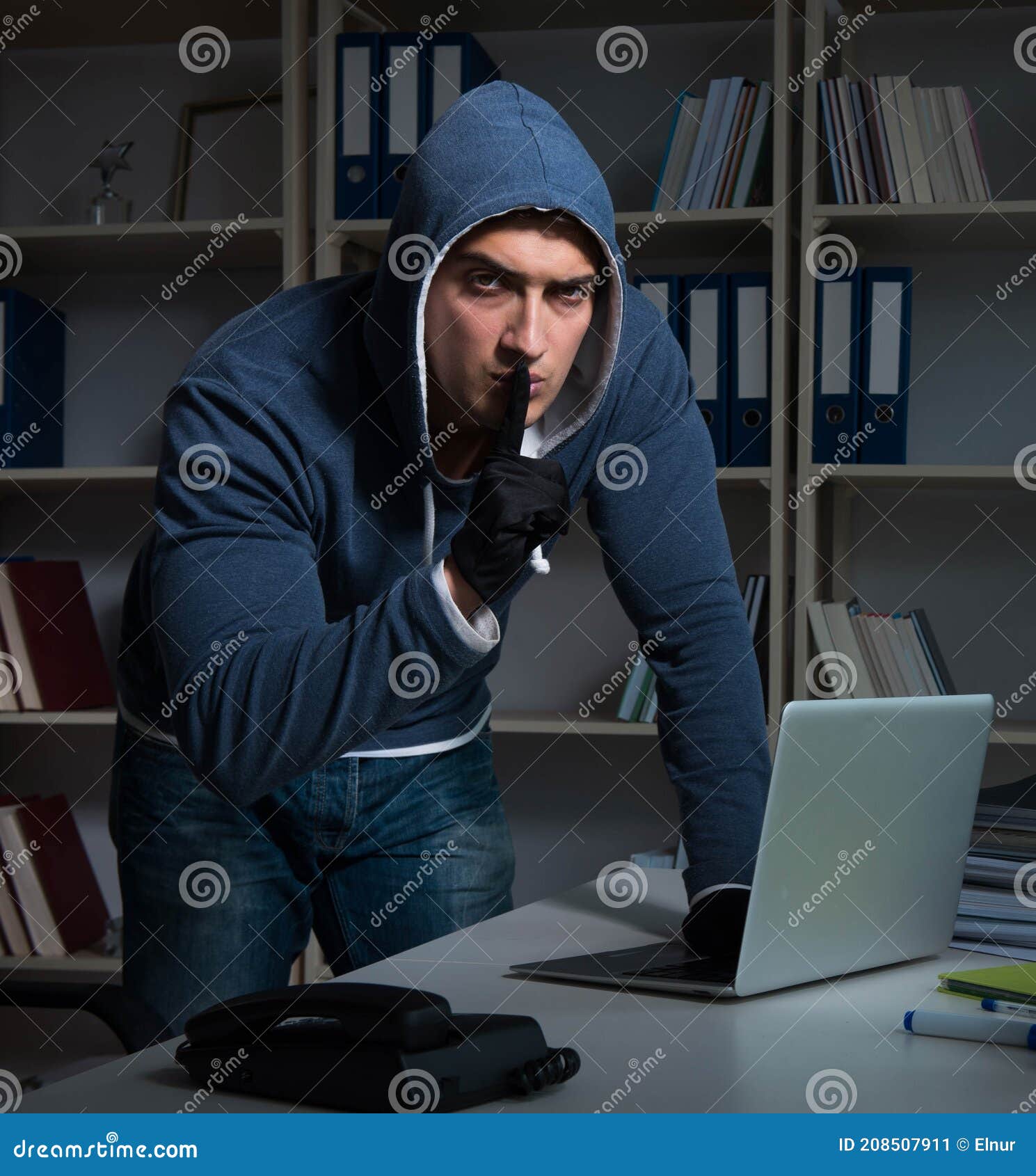 Young Hacker Hacking into Computer at Night Stock Image - Image of dark ...