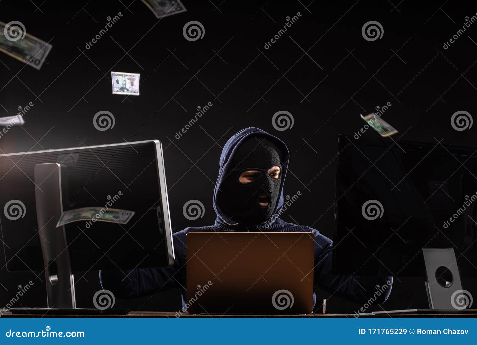 Professional Hacker in Balaclava Stock Image - Image of data, credit ...