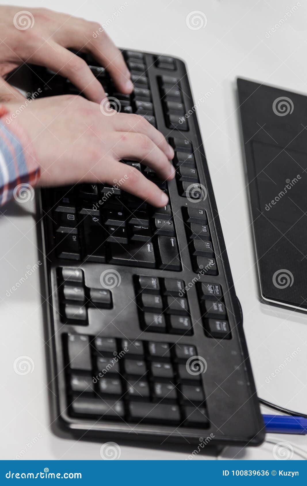 Young Hacker Typing Code on Computer Keyboard Stock Photo - Image of ...