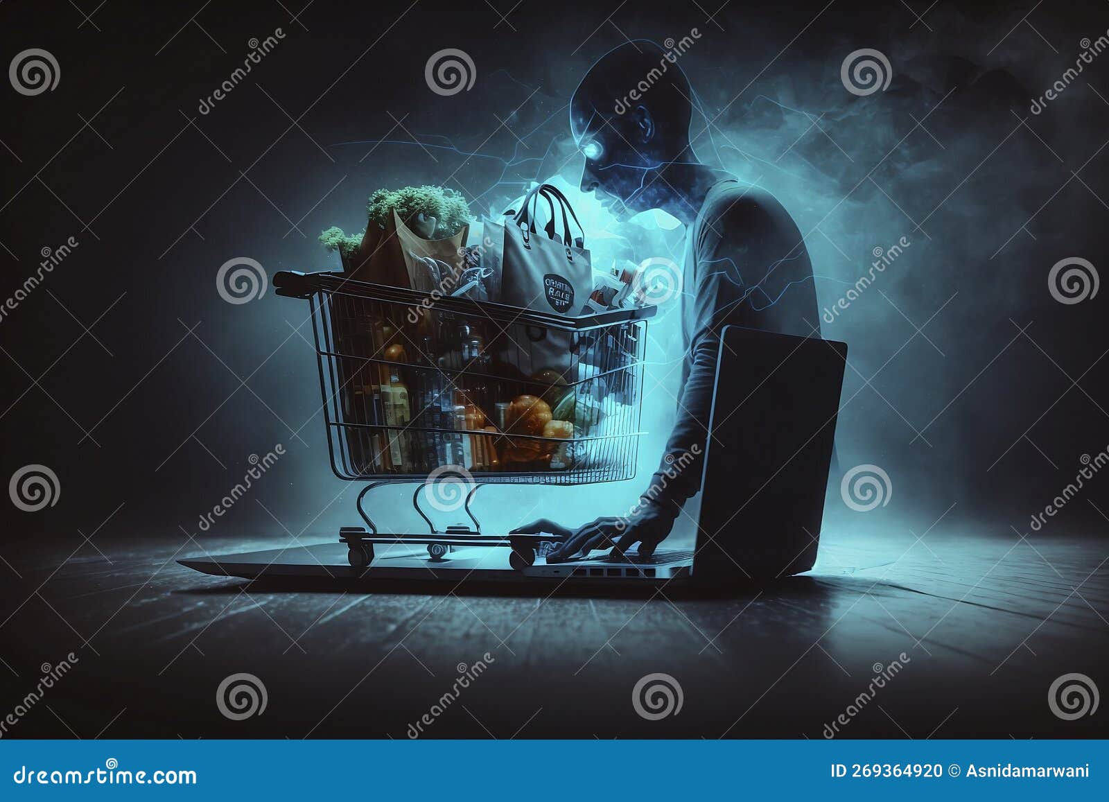 Hacker Typing Computer Concept Of Cybercrime Cyberattack Dark Web