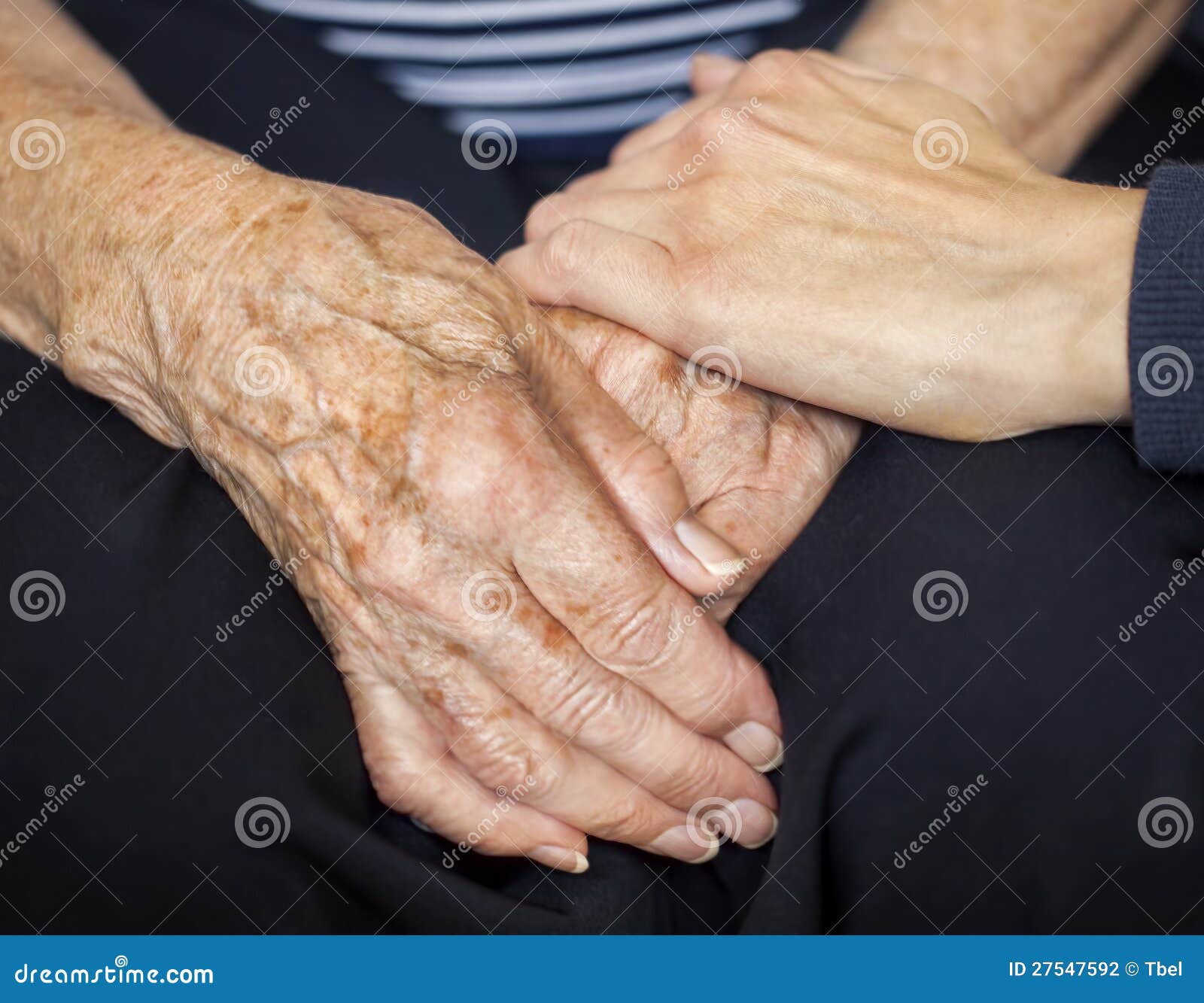 Young Hand Consoling Old Hands Stock Photo - Image of generation ...