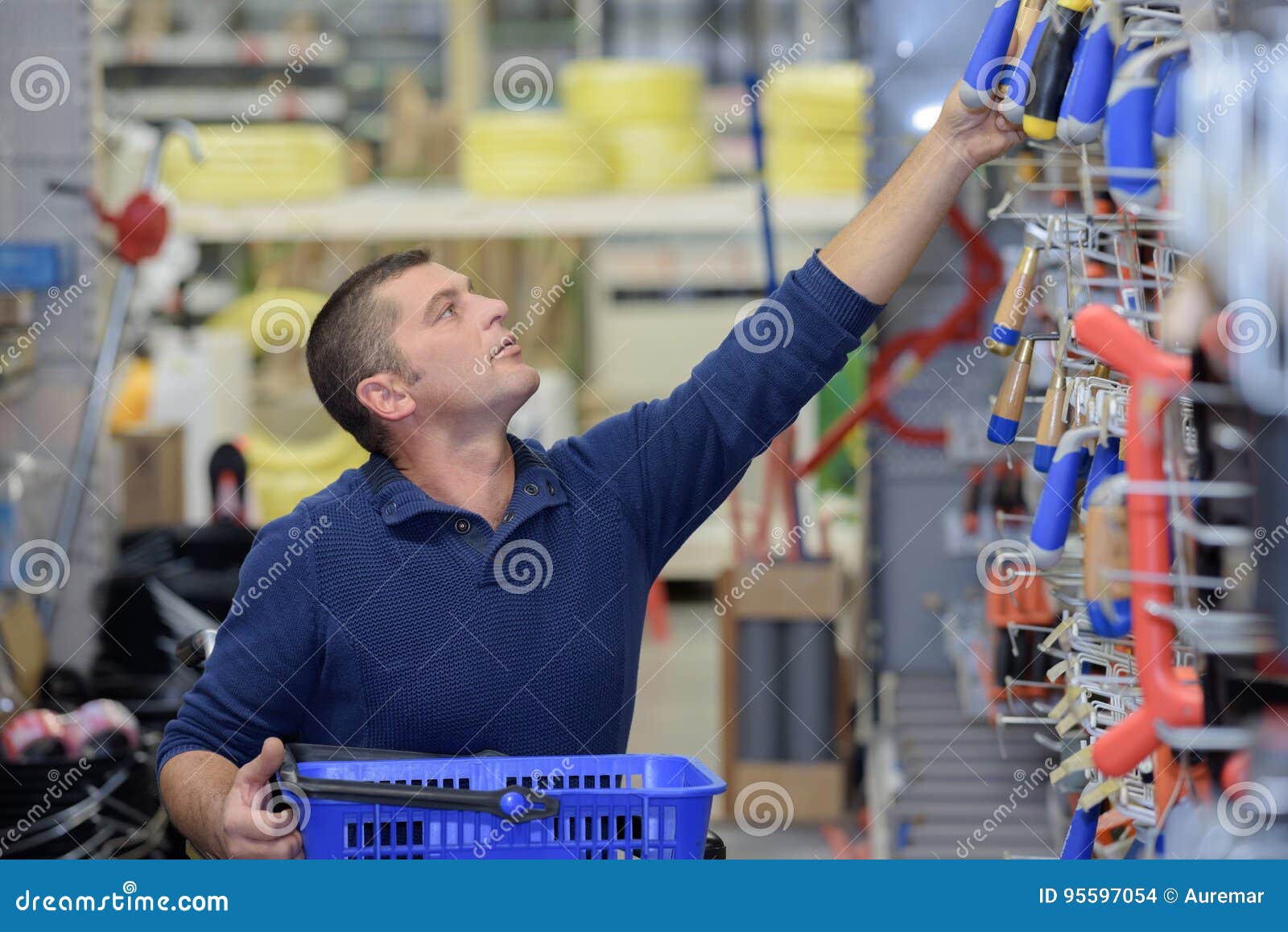 Young Handicaped Man in Hardware Store Stock Photo - Image of aisle ...