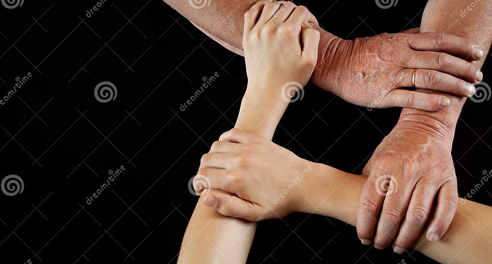 Young Hands Intertwined with Old Hands Stock Image - Image of harmony ...