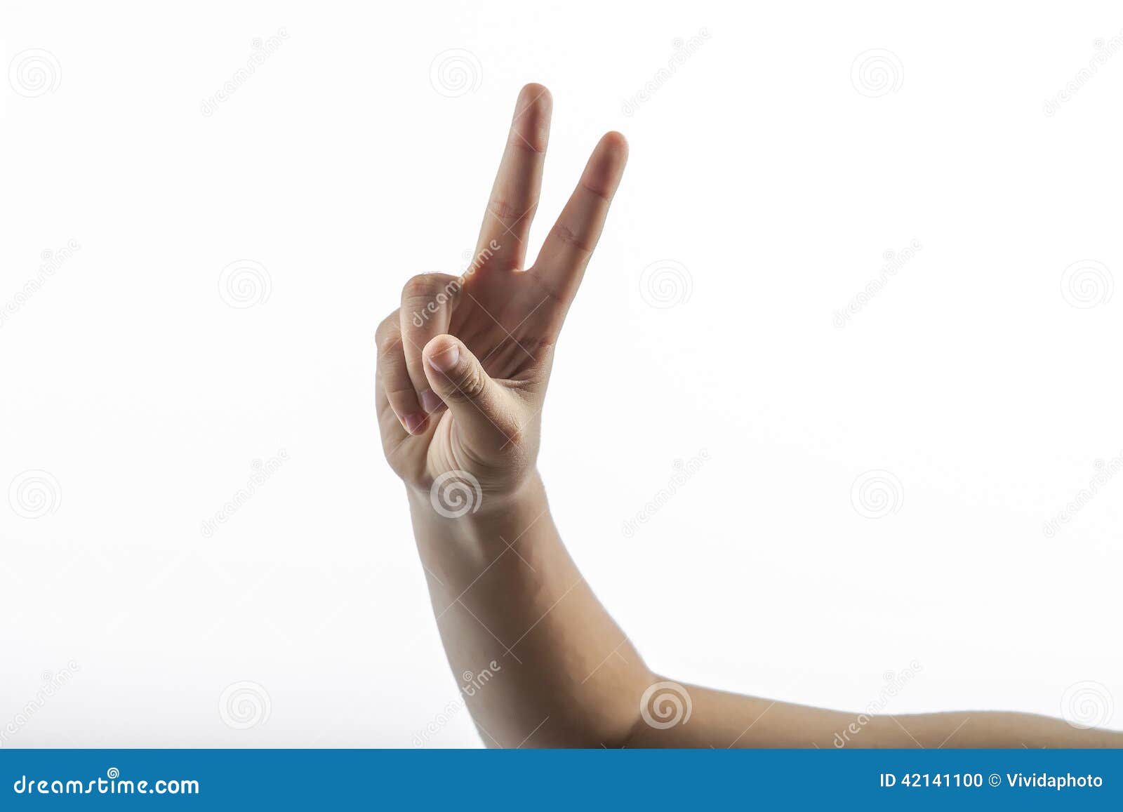 Young Hands Making Victory Sign Stock Photo - Image of fingers, bare ...