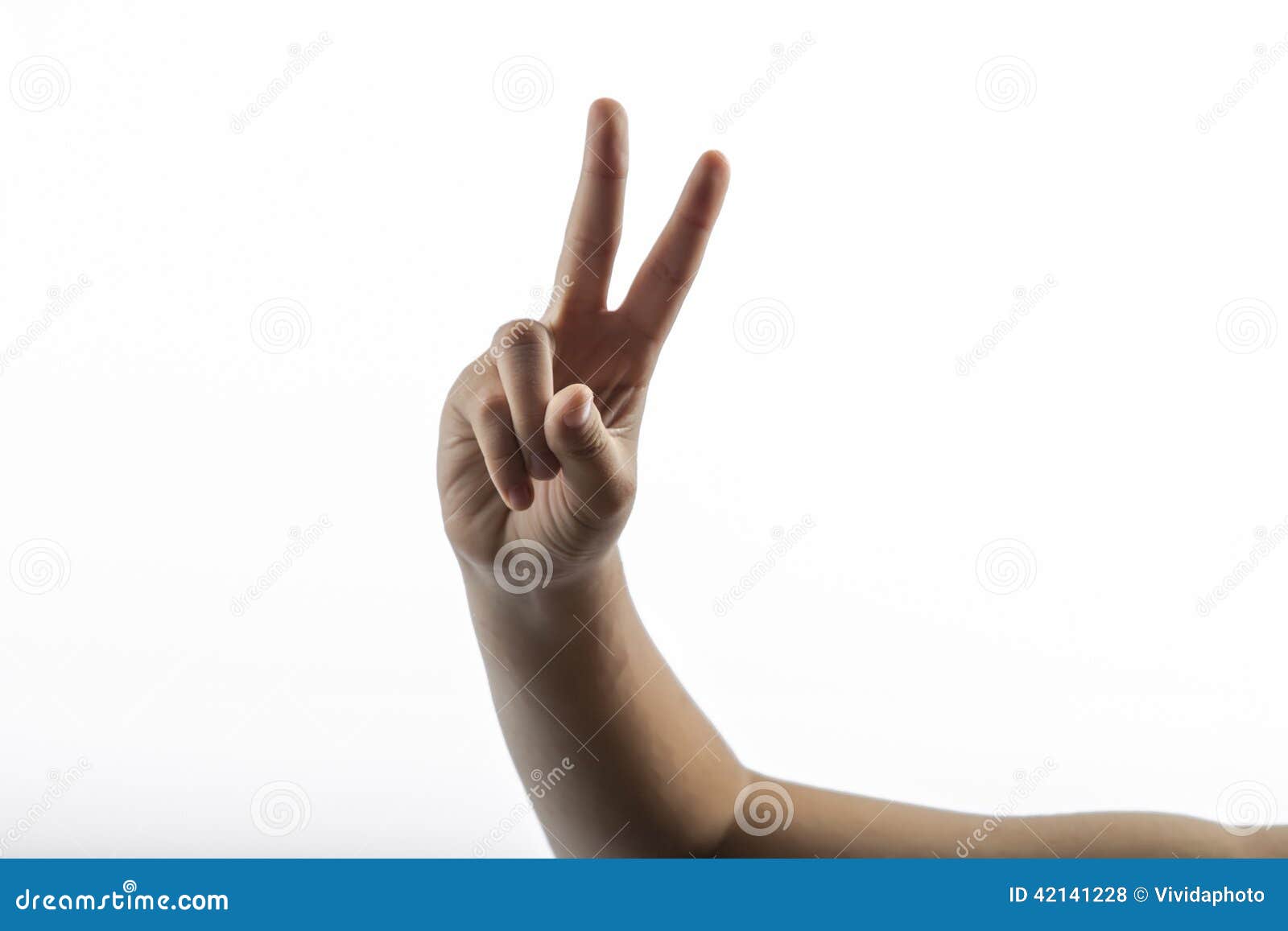 Young Hands Making Victory Sign Stock Photo - Image of movement ...