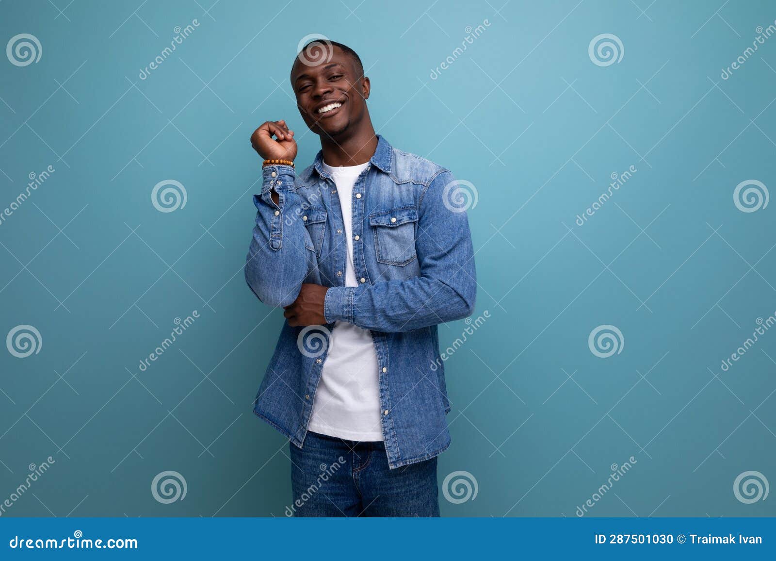 Young Handsome African Guy in Spring Urban Clothes Isolated with Copy ...