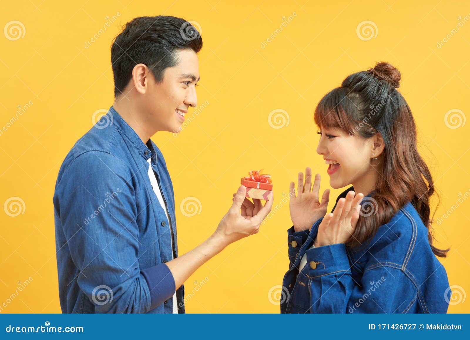 Young Handsome Asian Man Surprisingly Ask Her Girlfriend for Proposal ...