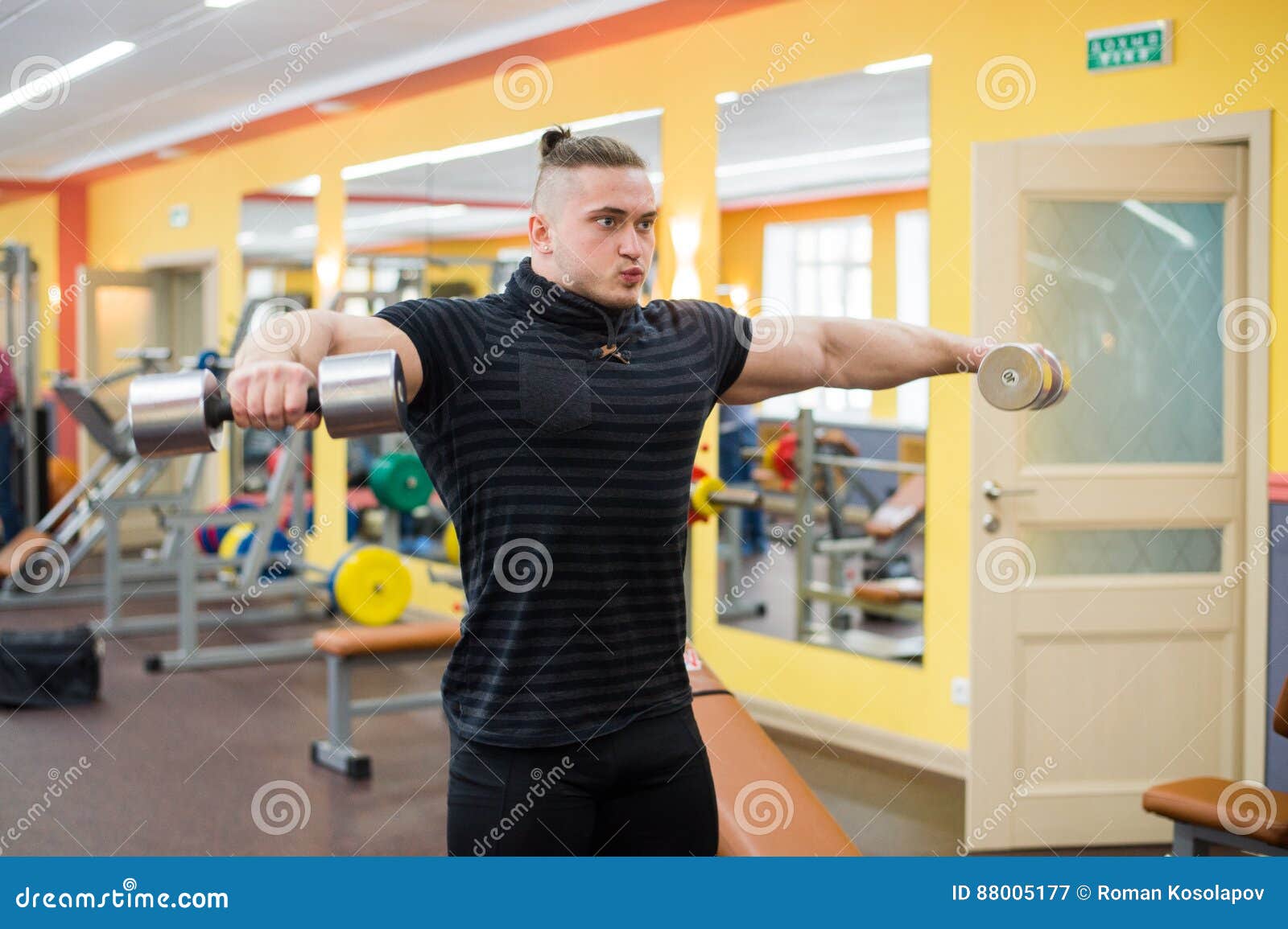 Young Handsome Athlete in Old Rusty Gym Stock Image - Image of ...