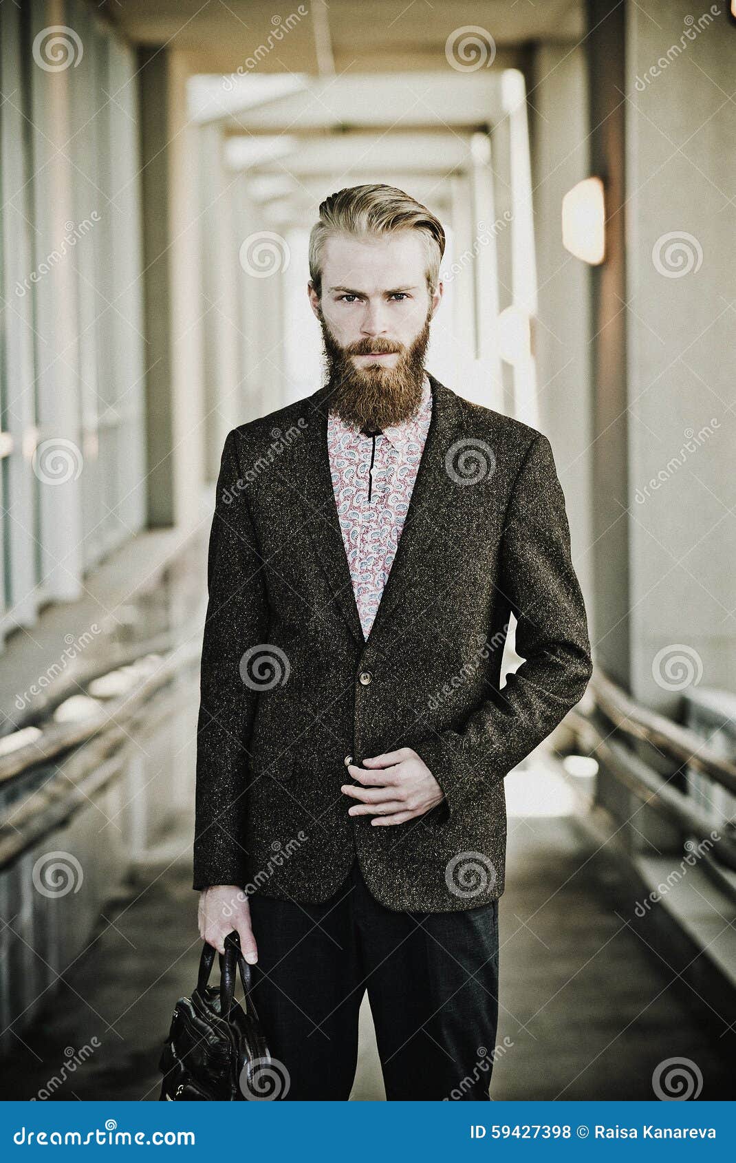 Young Handsome Attractive Bearded Model Man Stock Photo - Image of ...